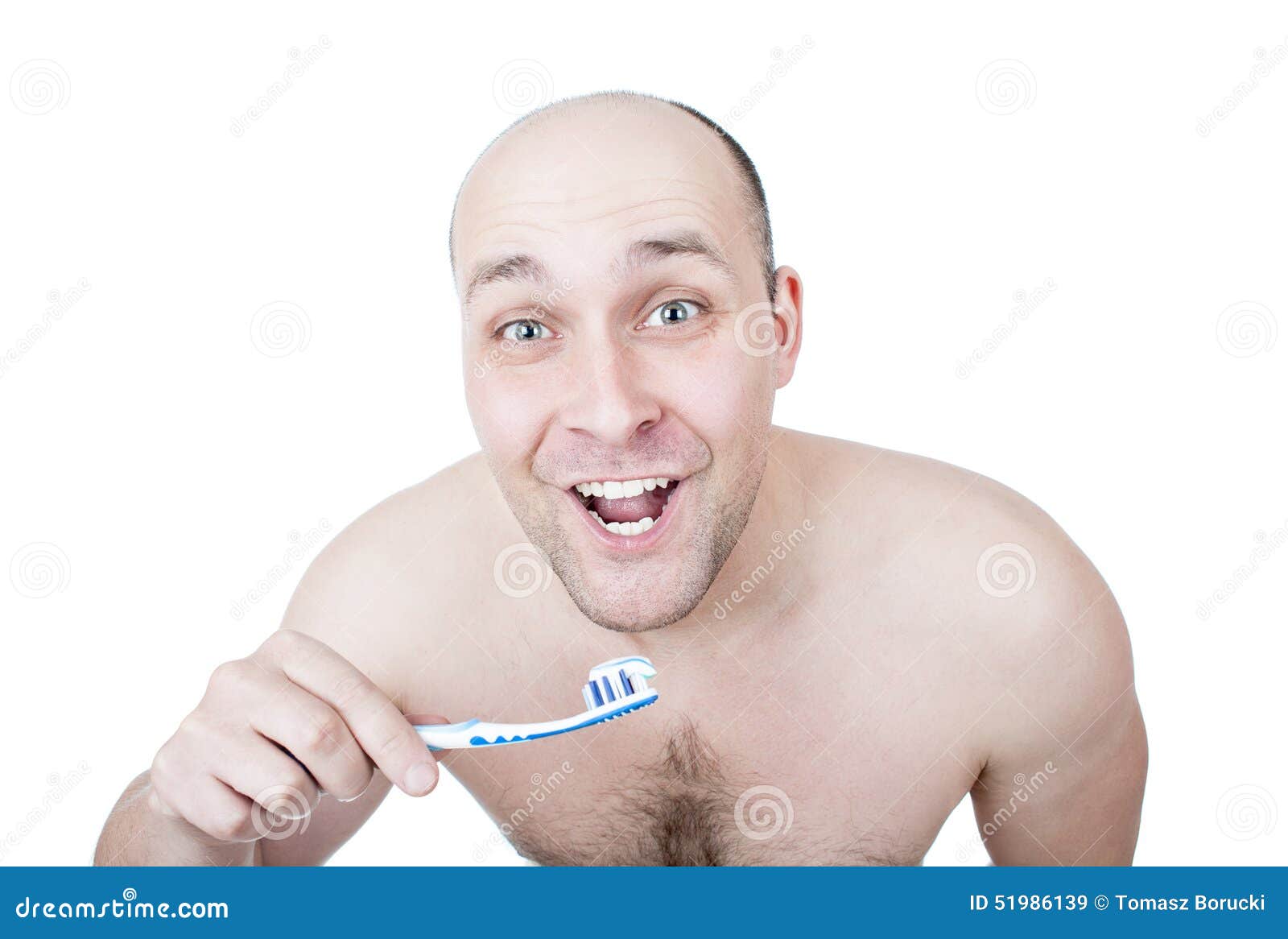 Funny guy washing teeth stock image. Image of toothbrush - 51986139