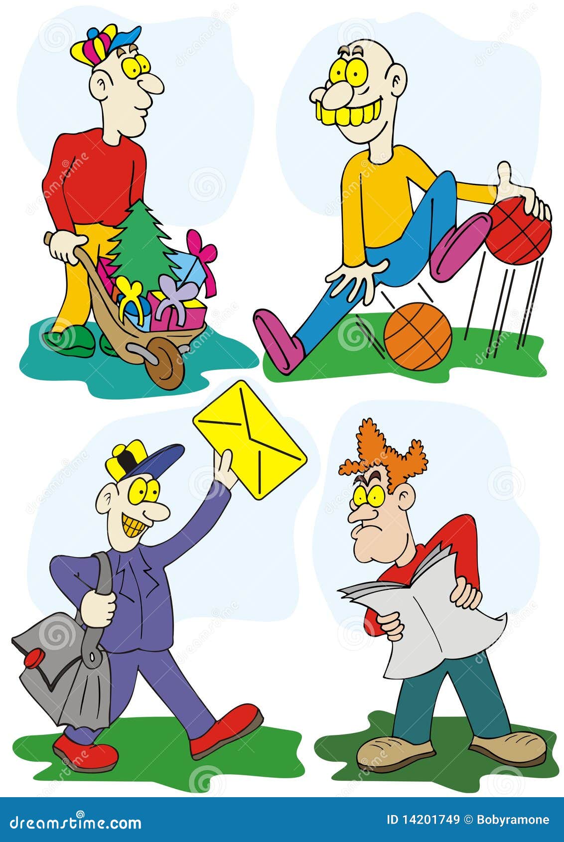 Funny Guys Cartoon Illustration Stock Vector - Illustration of foil ...