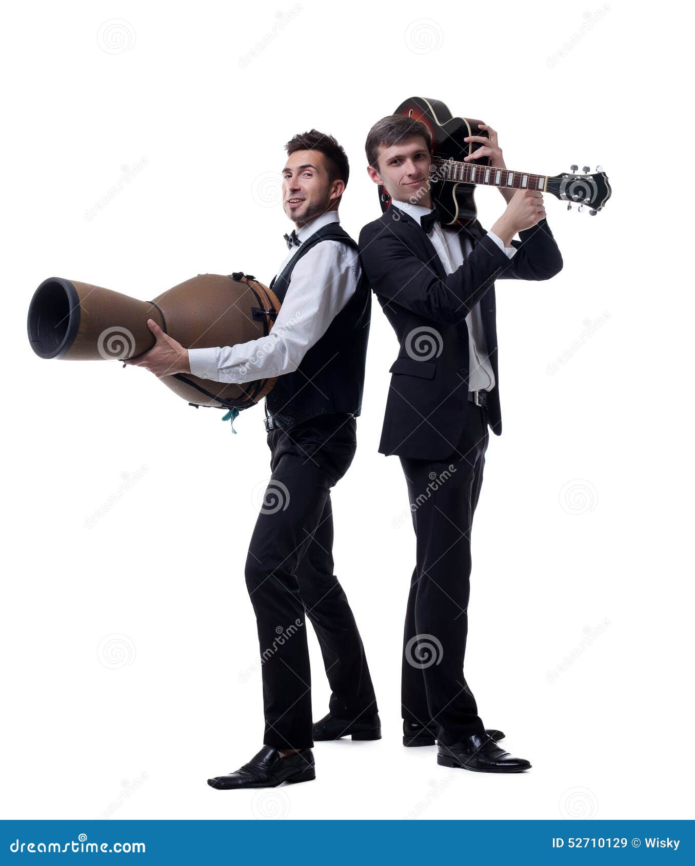Funny Guys Posing with Musical Instruments Stock Image - Image of ...