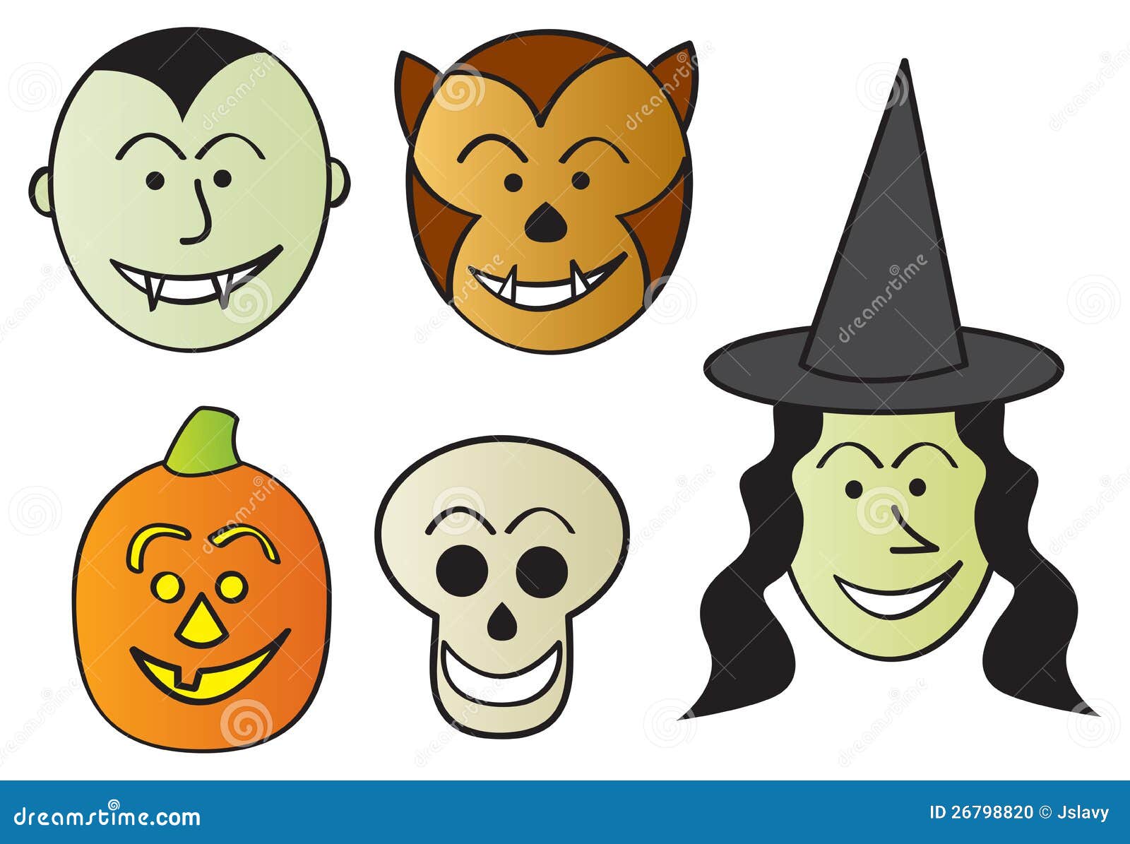 Funny Halloween Characters stock vector. Illustration of trick - 26798820