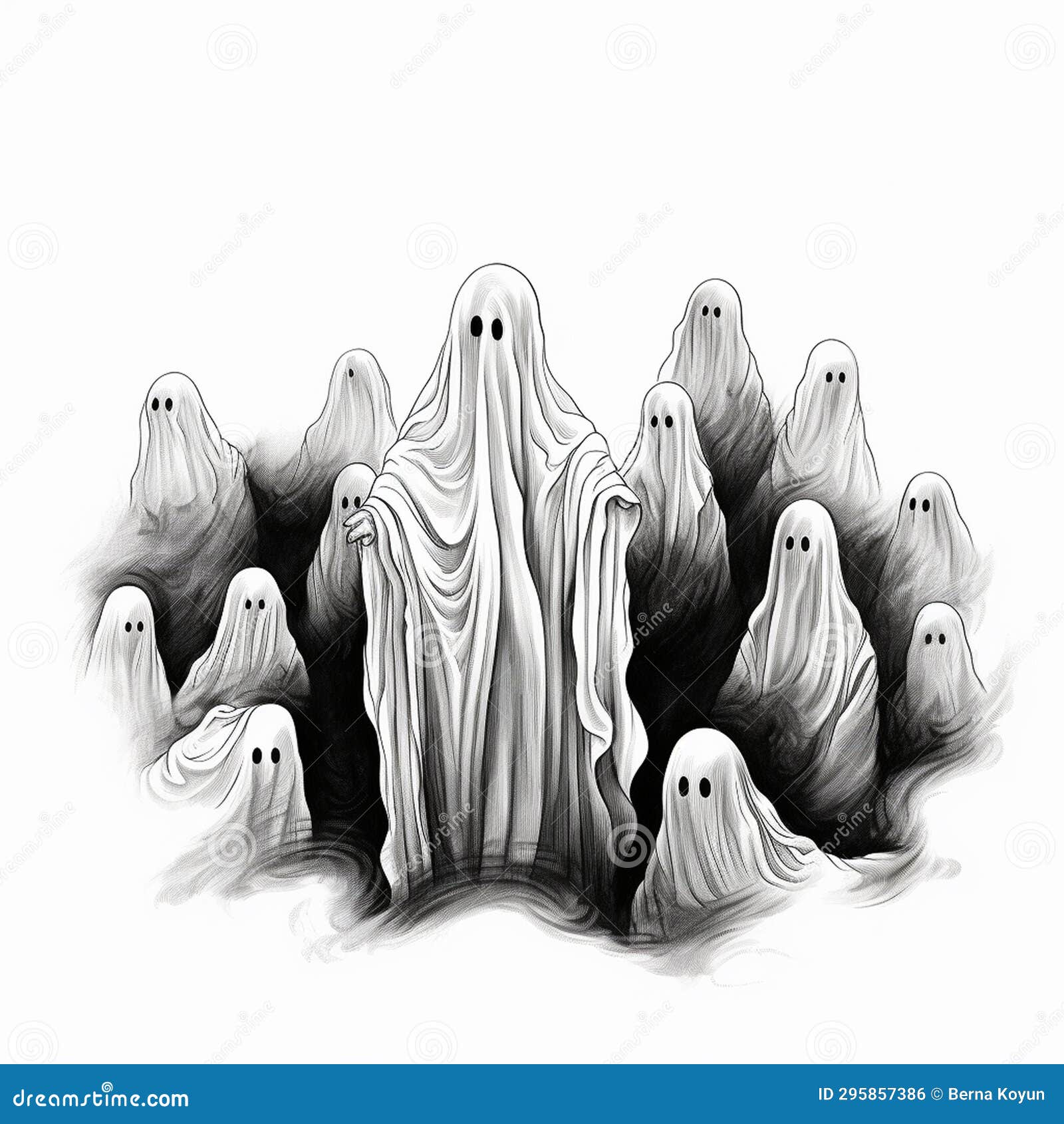 Funny Halloween Ghost Comical Haunting Stock Illustration ...