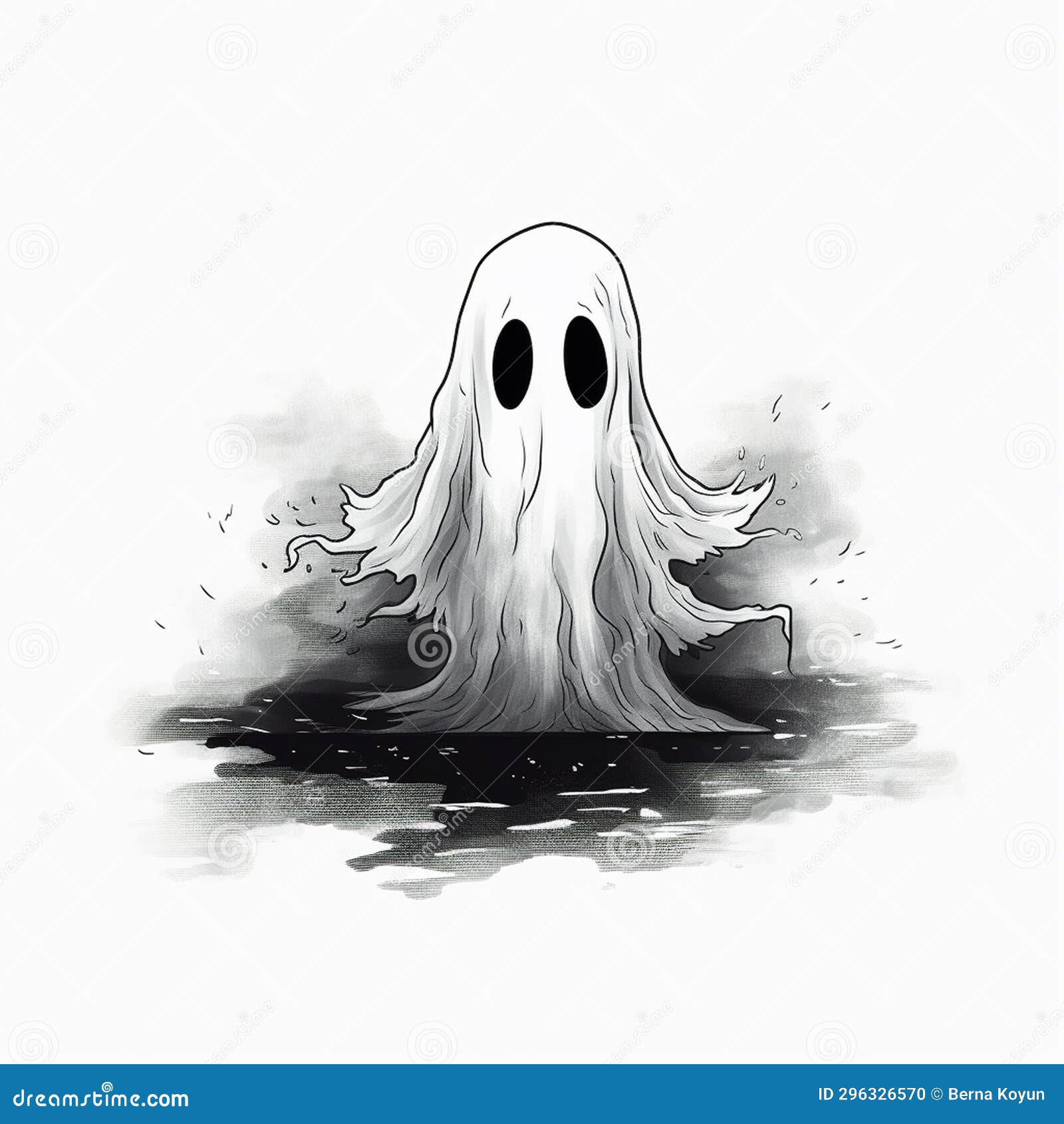 Funny Halloween Ghost Playful Phantasm Stock Illustration ...