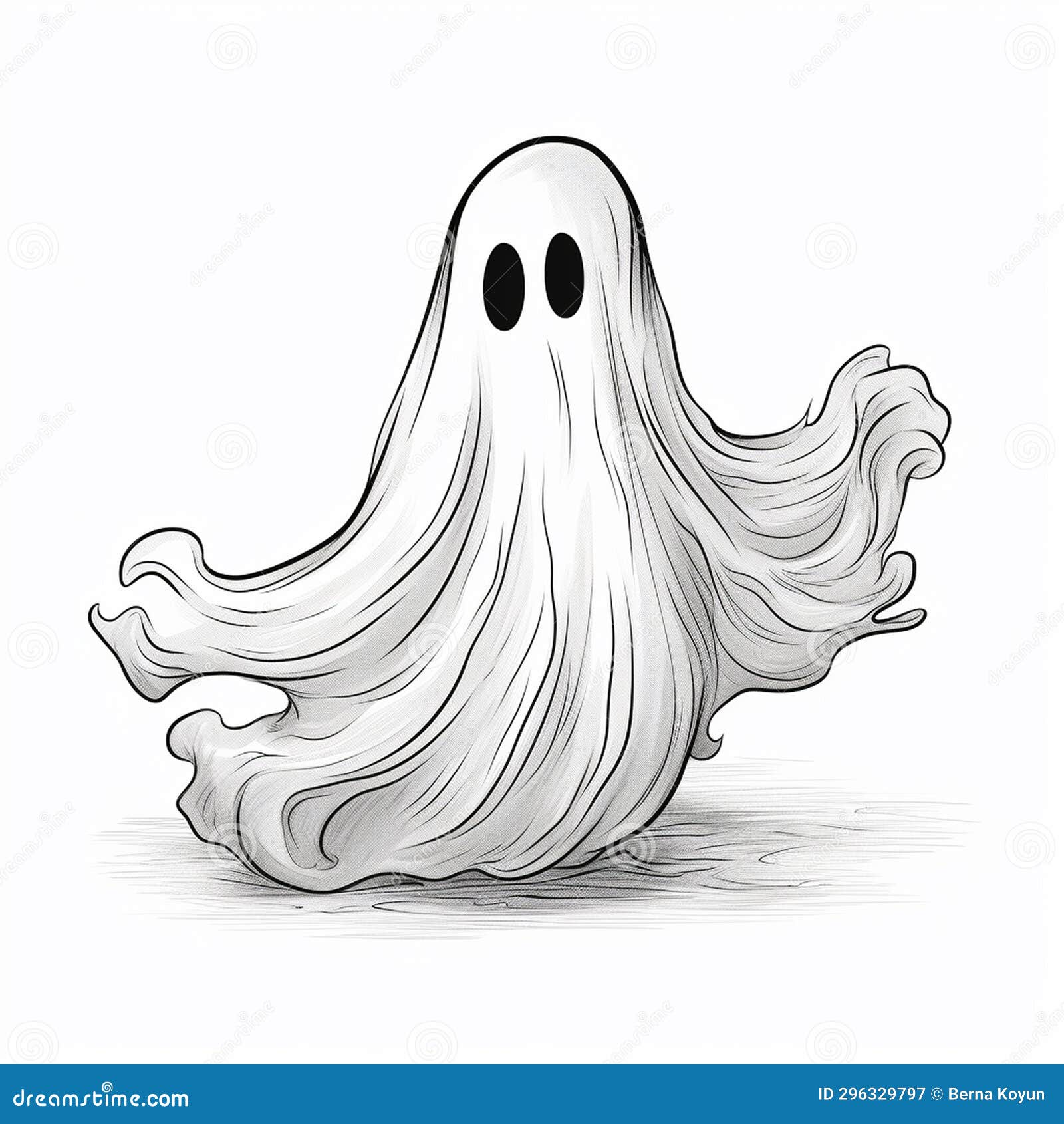 Funny Halloween Ghost Witty Spook Stock Illustration - Illustration of ...