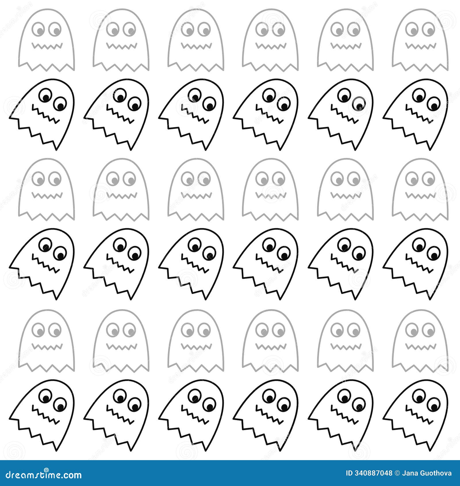 FUNNY HALLOWEEN GHOSTS DESIGN PATTERN TEXTURE Stock Illustration ...