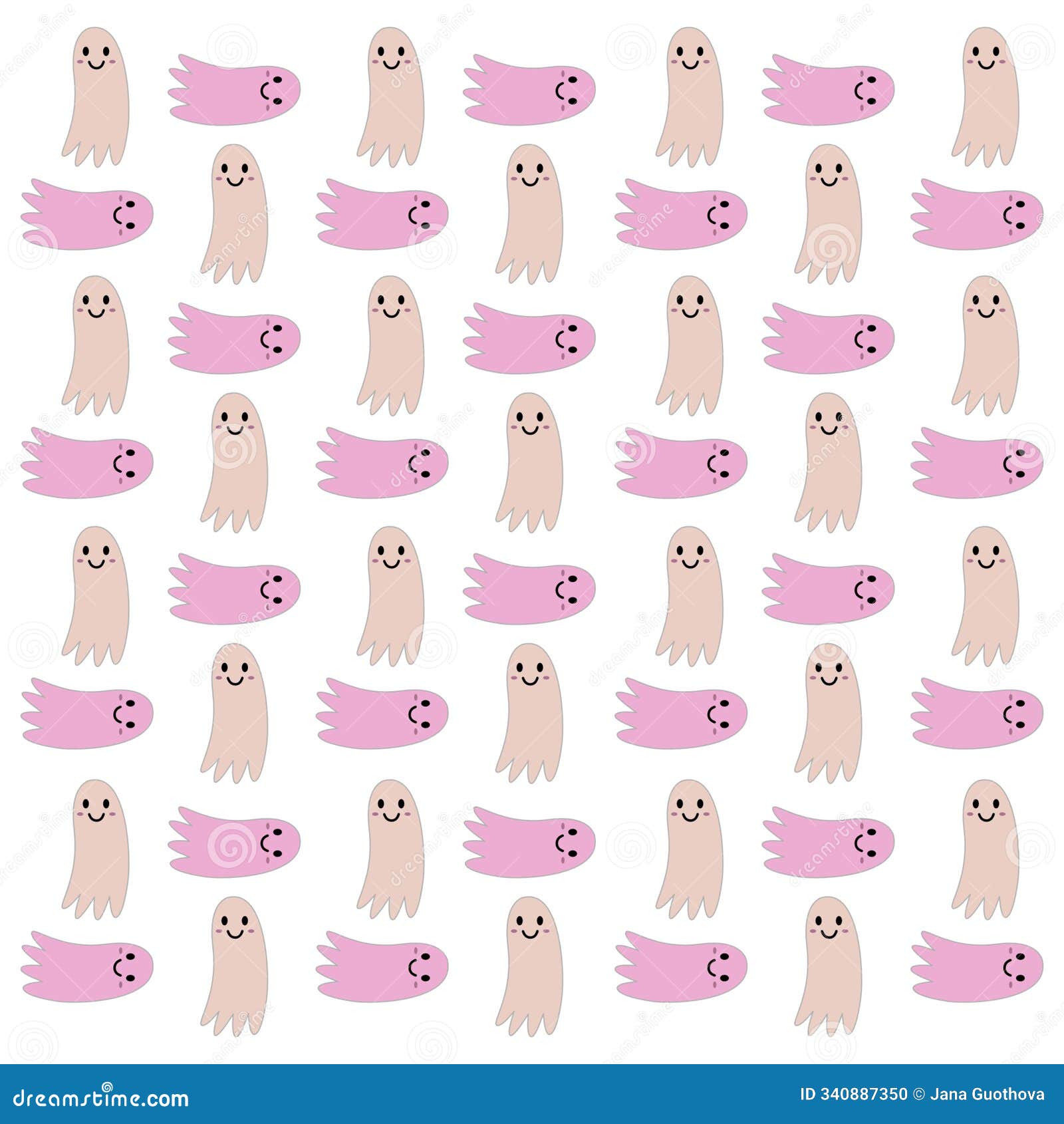 FUNNY HALLOWEEN GHOSTS PATTERN TEXTURE BACKGROUND Stock Illustration ...