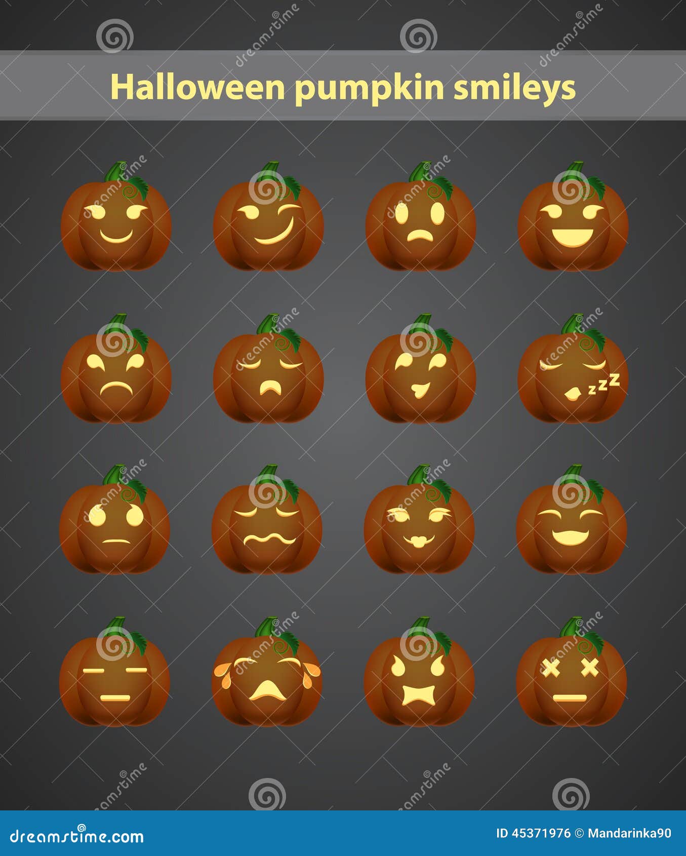 Smileys Halloween Emoji Vector Set. Smiley Emojis Horror Character Icon ...