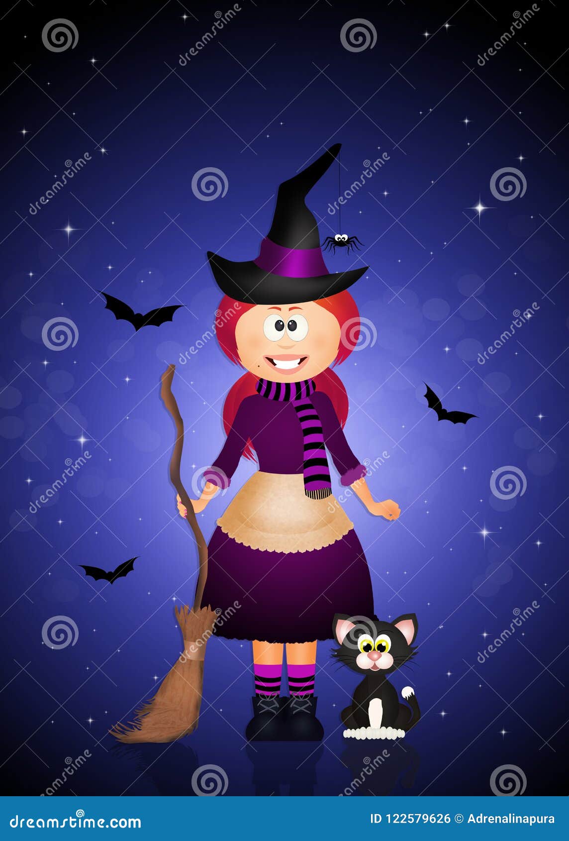 Funny Halloween witch stock illustration. Illustration of horror ...