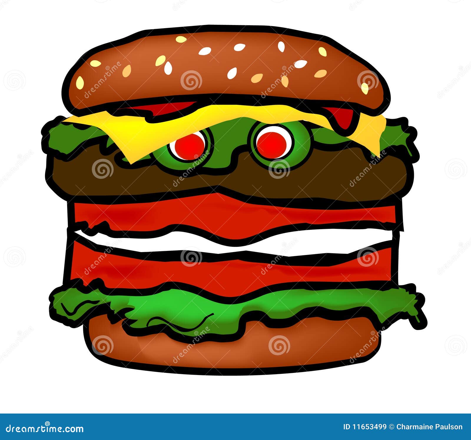 Funny Hamburger stock illustration. Illustration of cook - 11653499