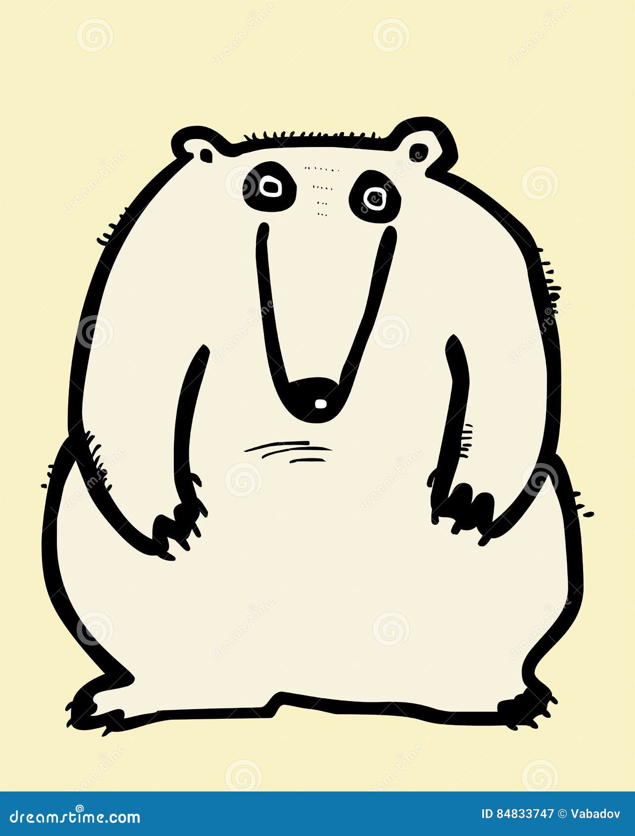 Funny Hand Drawn Bear stock vector. Illustration of vector - 84833747
