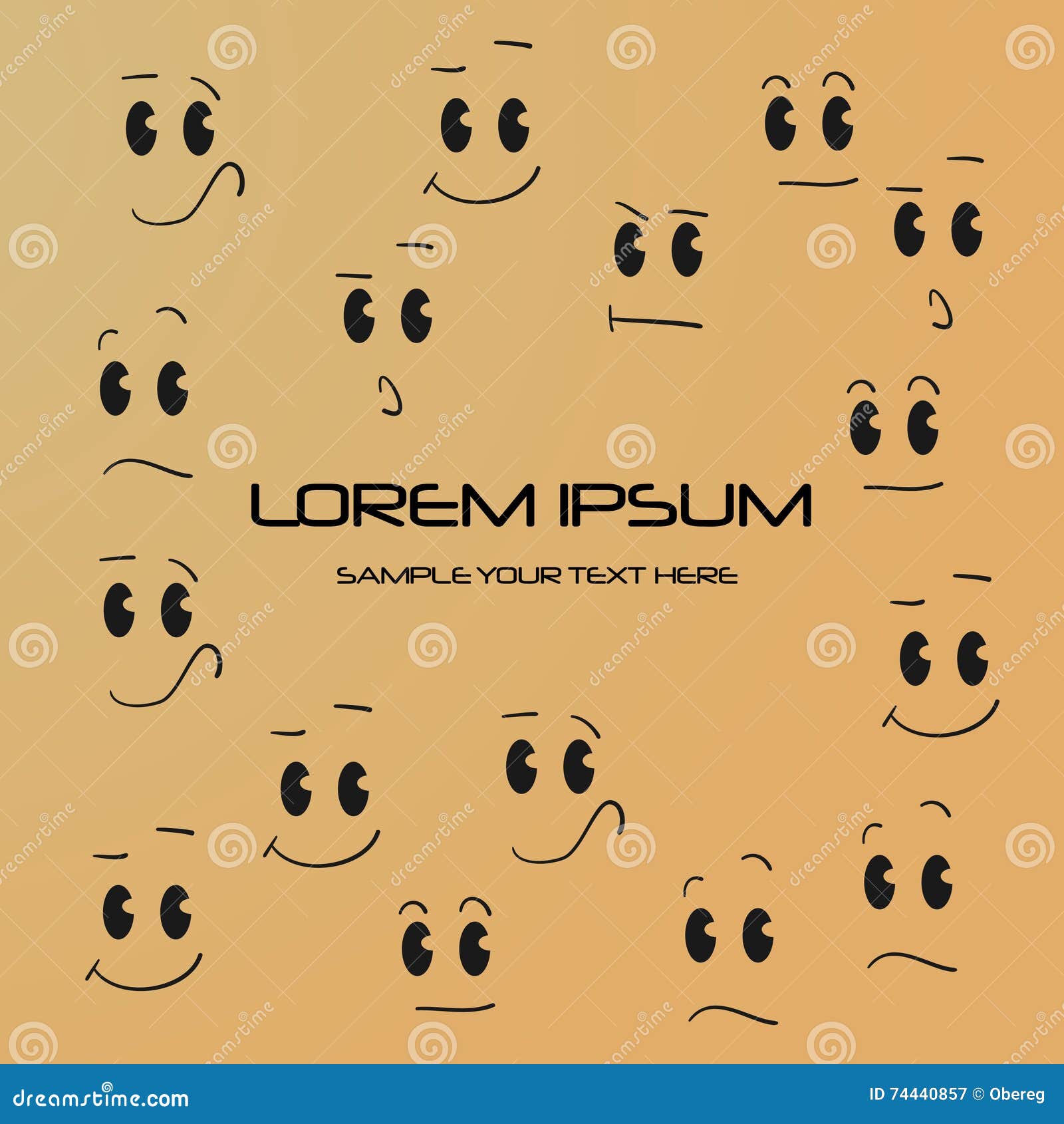 Simple Sad Face Emoticon Illustration. Regret Disappointment Melancholy ...