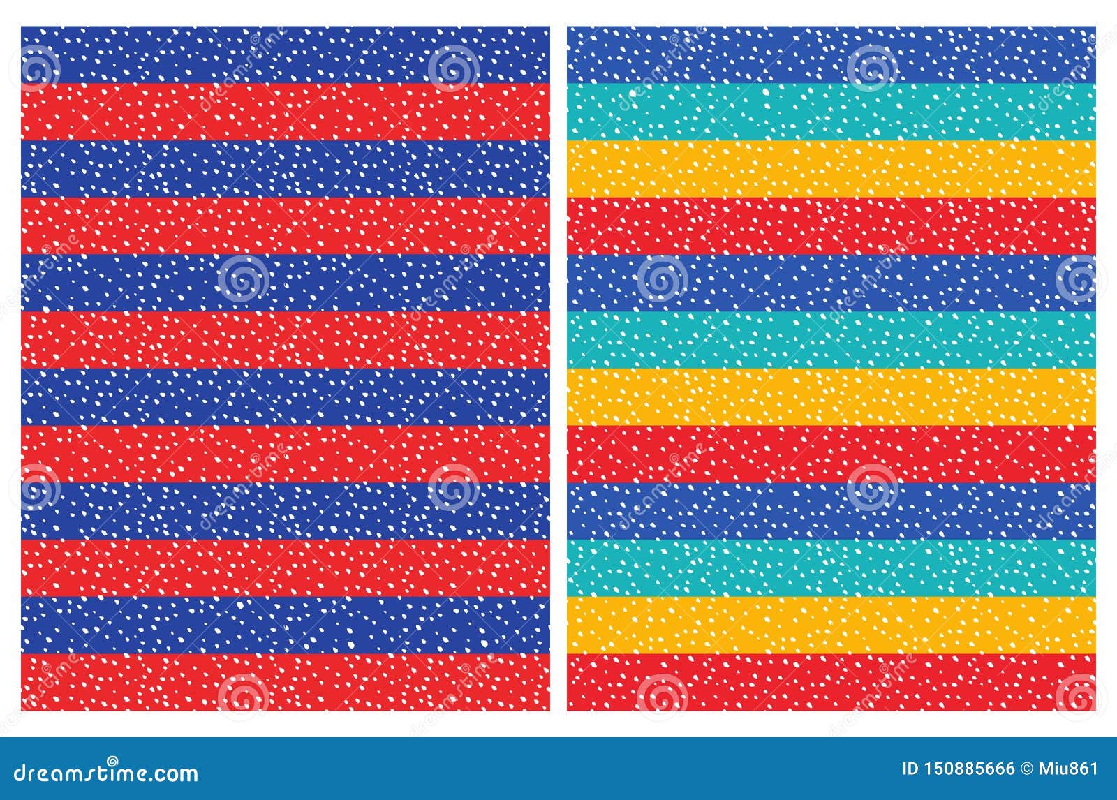 2 Simple Abstract Stripes Vector Patterns. White Irregular Brush Dots ...