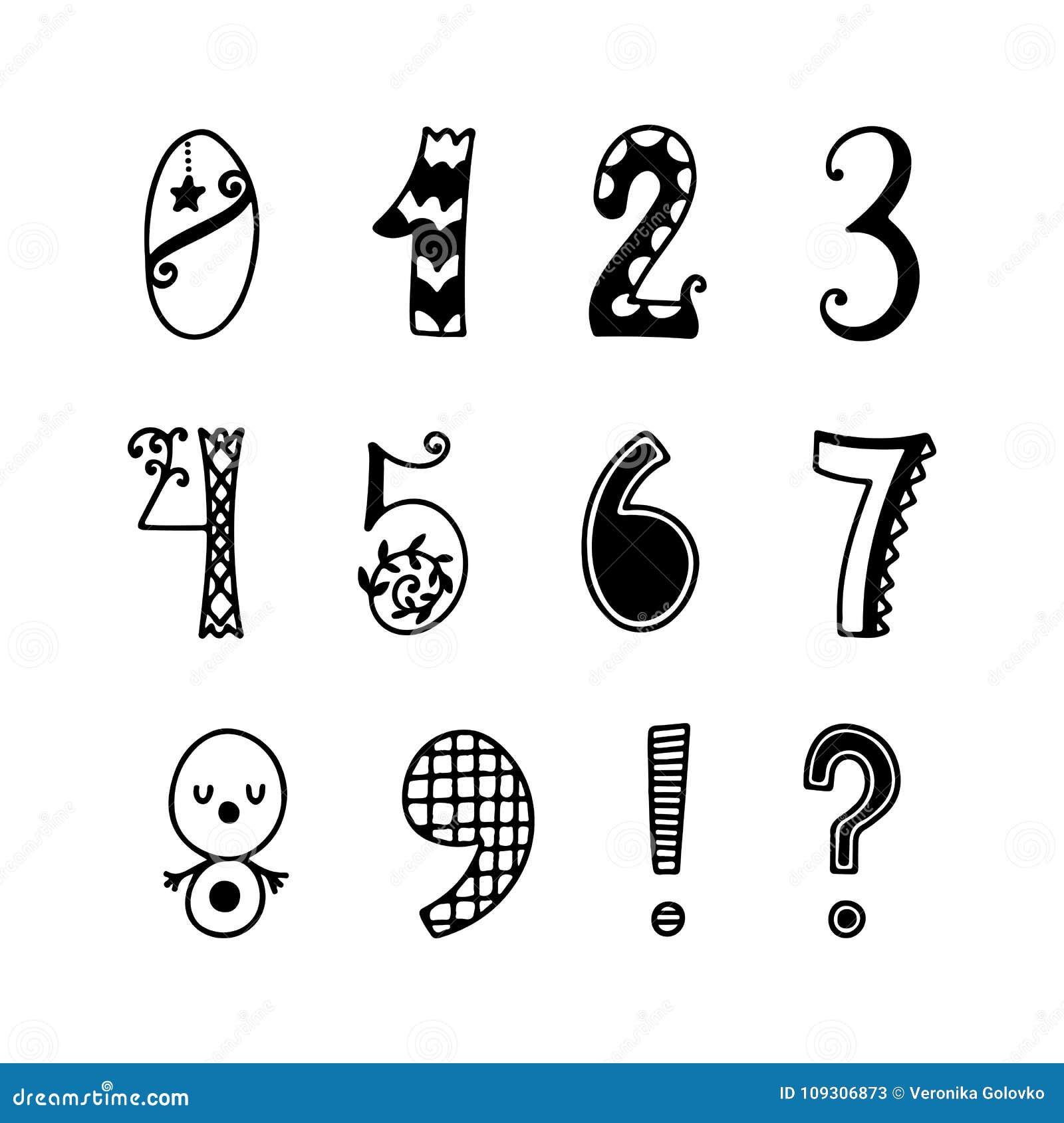 Vector decor numbers stock vector. Illustration of element - 109306873