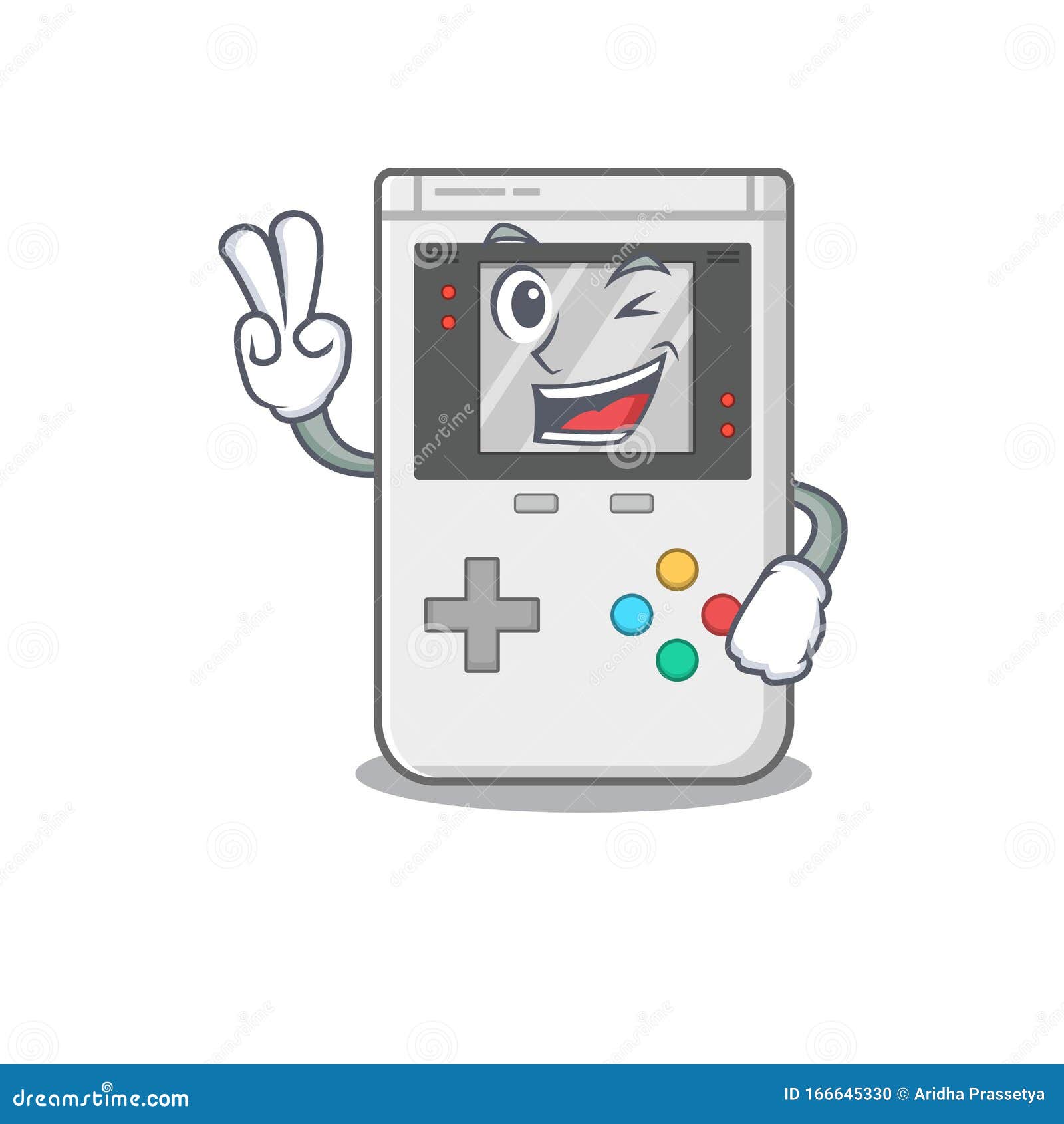 Funny Handheld Game Scroll Cartoon Character with Two Fingers Stock ...