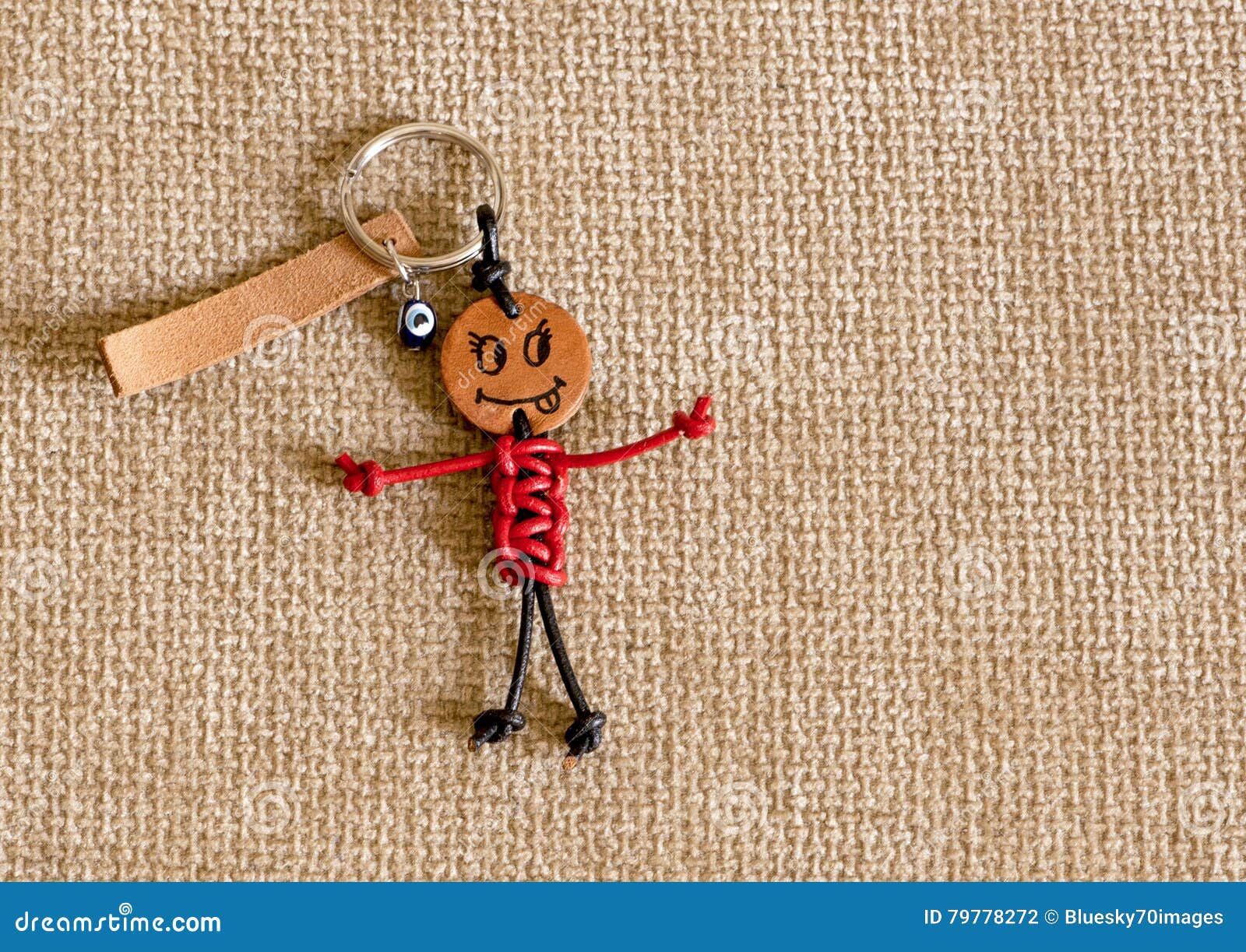Funny handmade keychain stock photo. Image of blue, fabric - 79778272