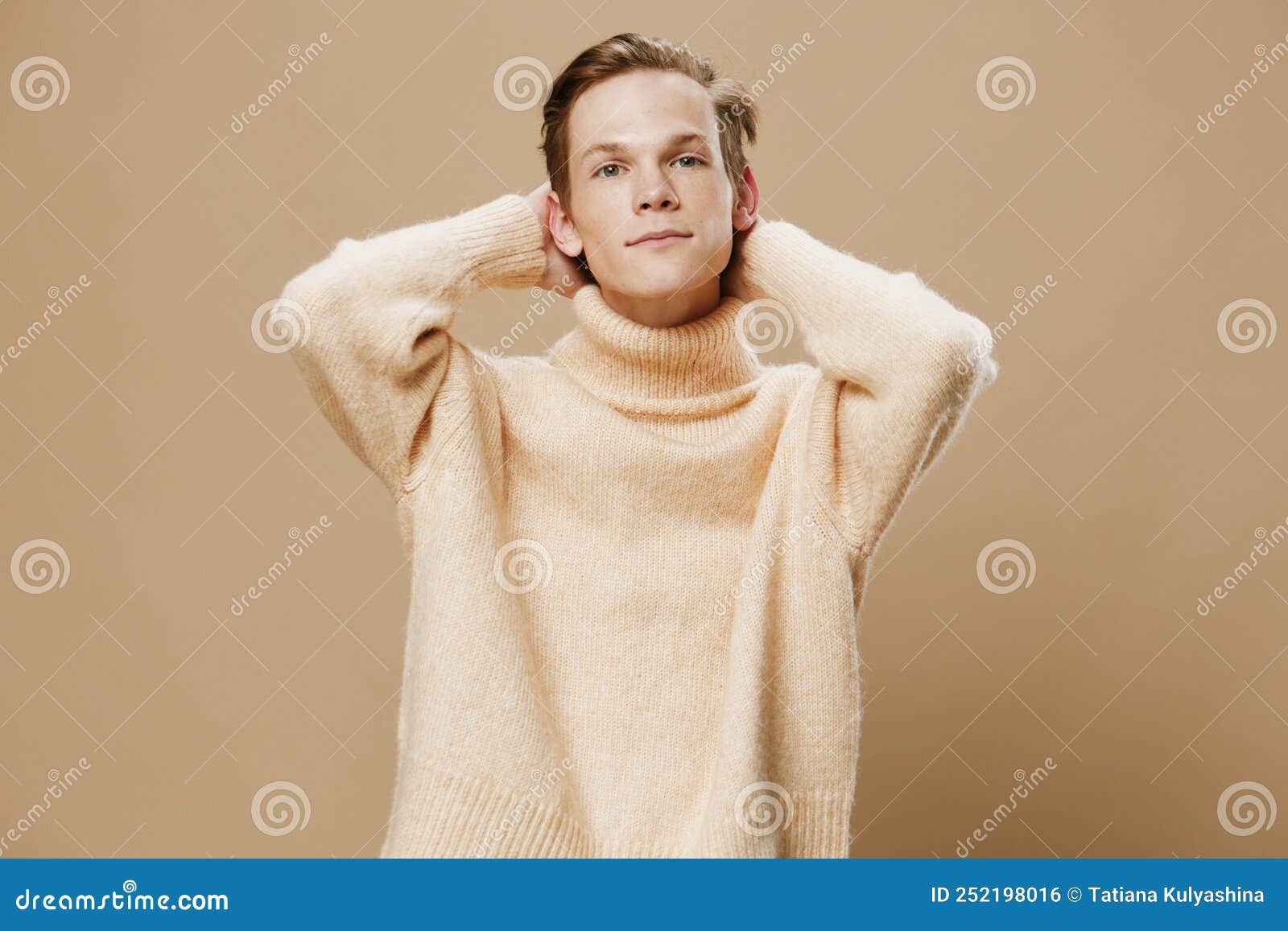 Funny, Handsome Red-haired Guy Posing Smiling Broadly at the Camera ...