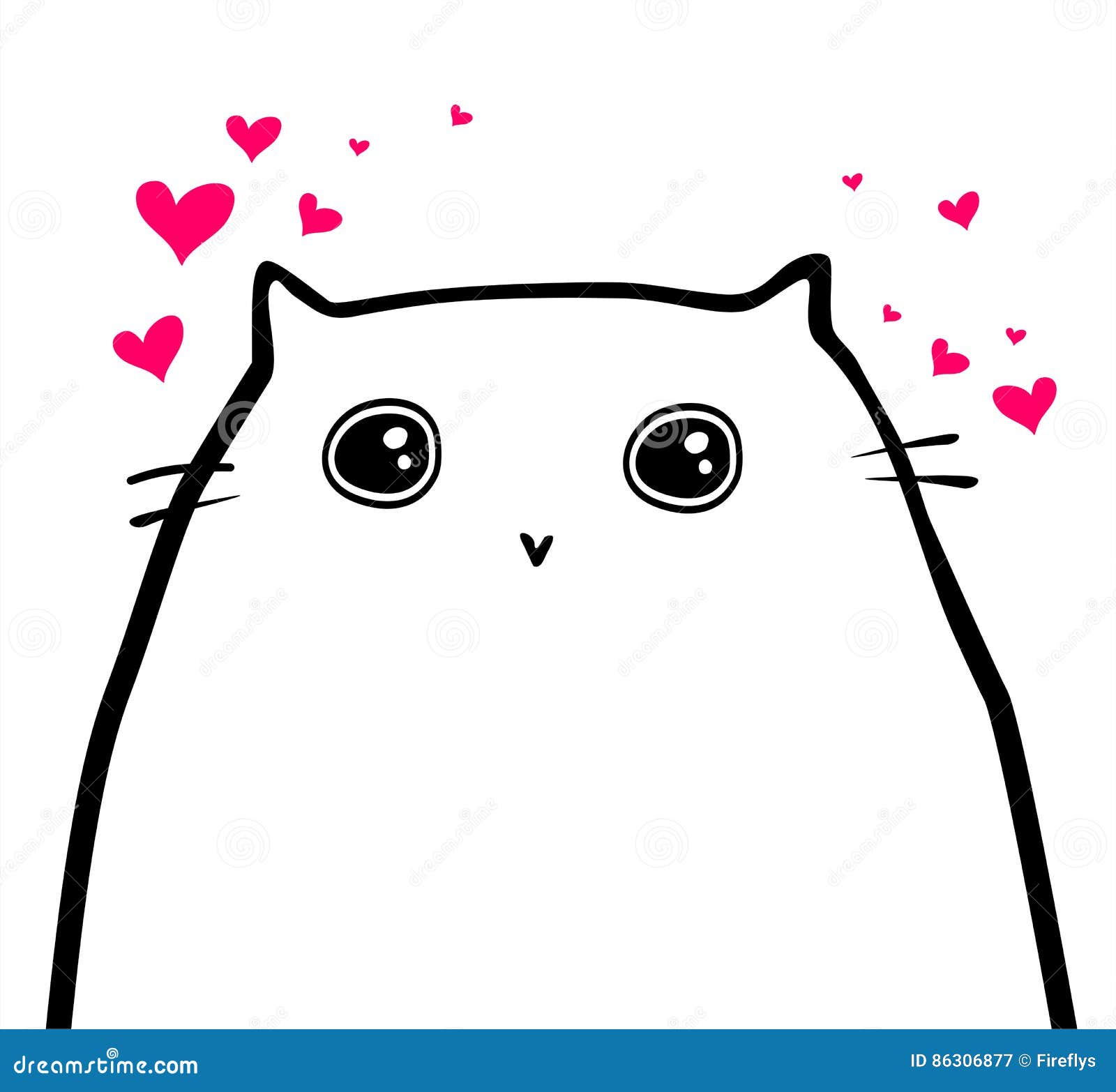 Happy Cat Face Drawing