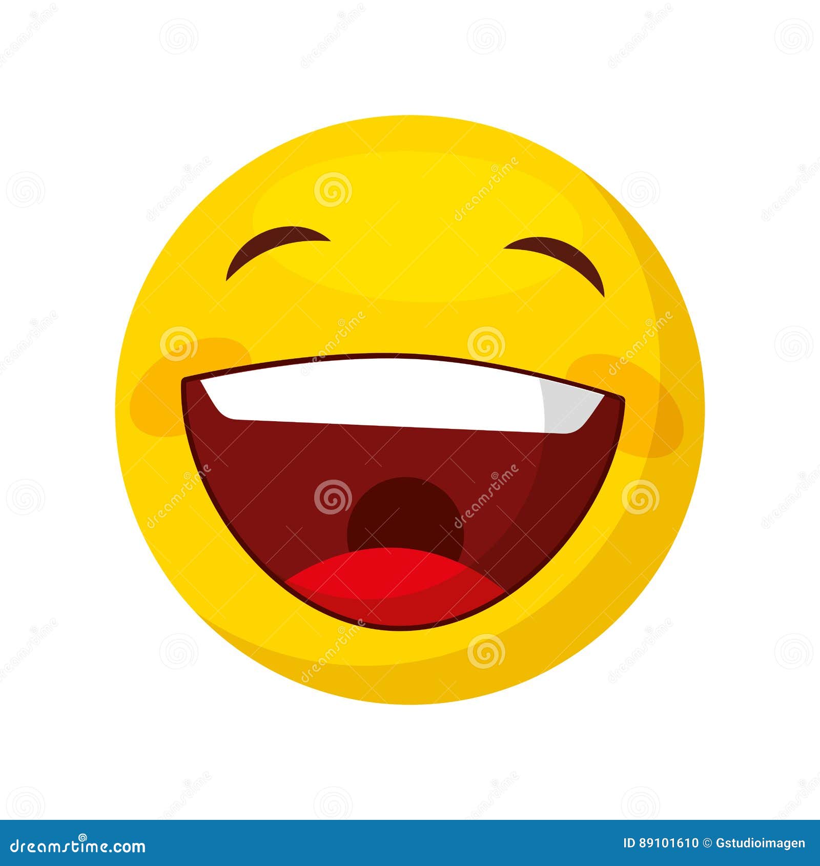 Funny happy emoticon icon stock vector. Illustration of mascot - 89101610