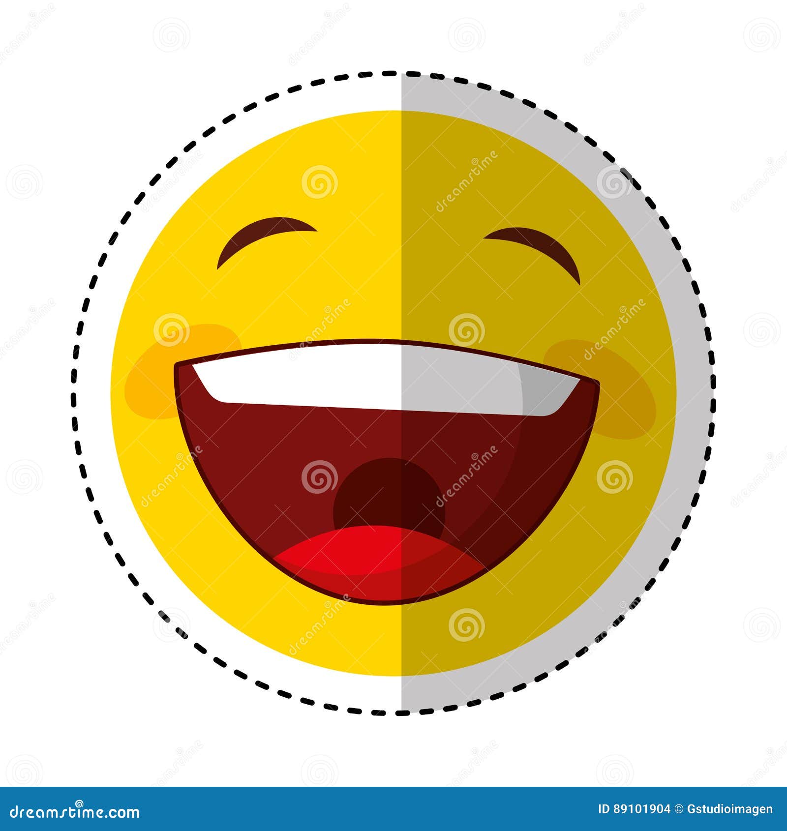 Funny happy emoticon icon stock vector. Illustration of face - 89101904
