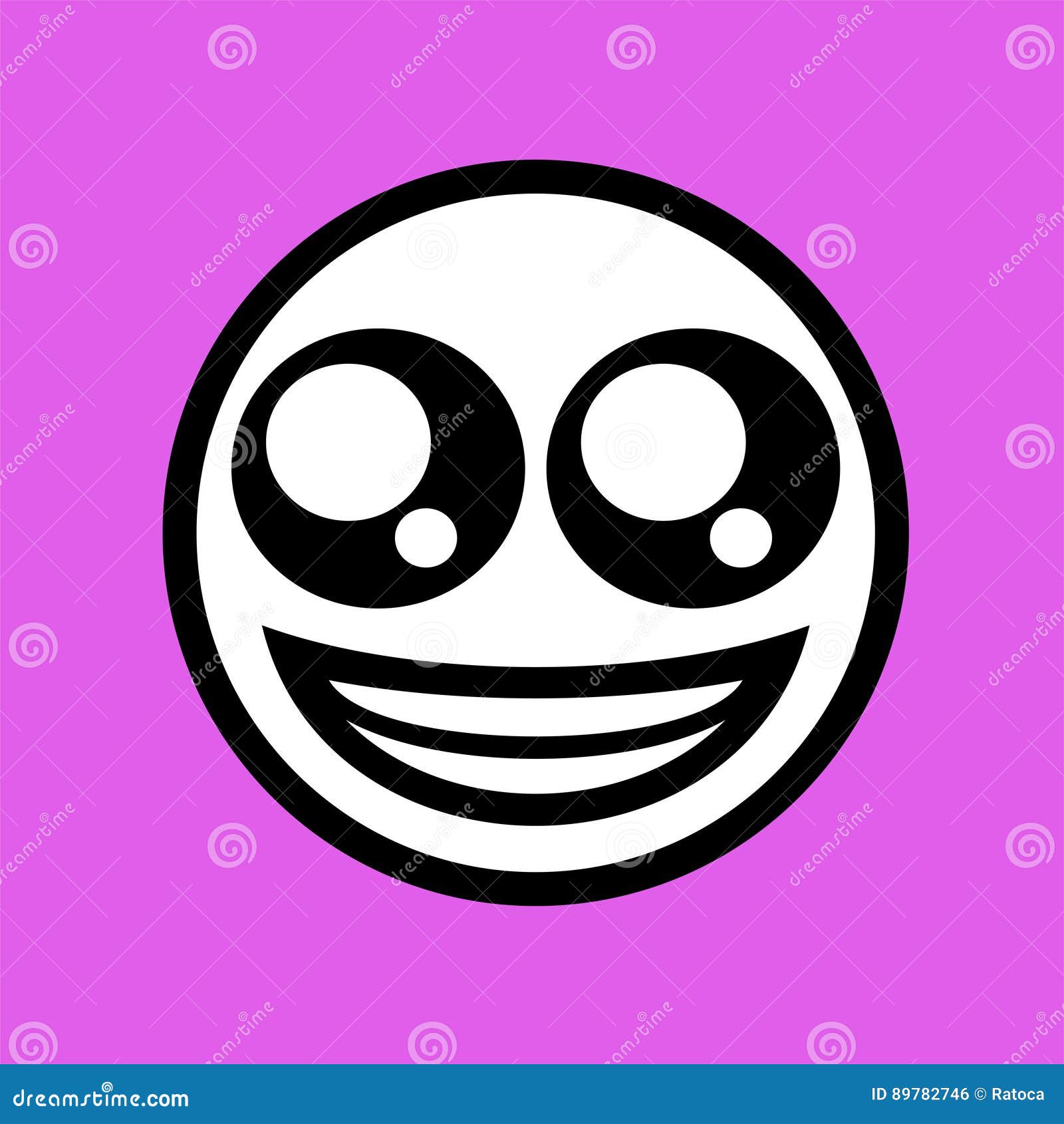 Funny happy face draw stock vector. Illustration of style - 89782746