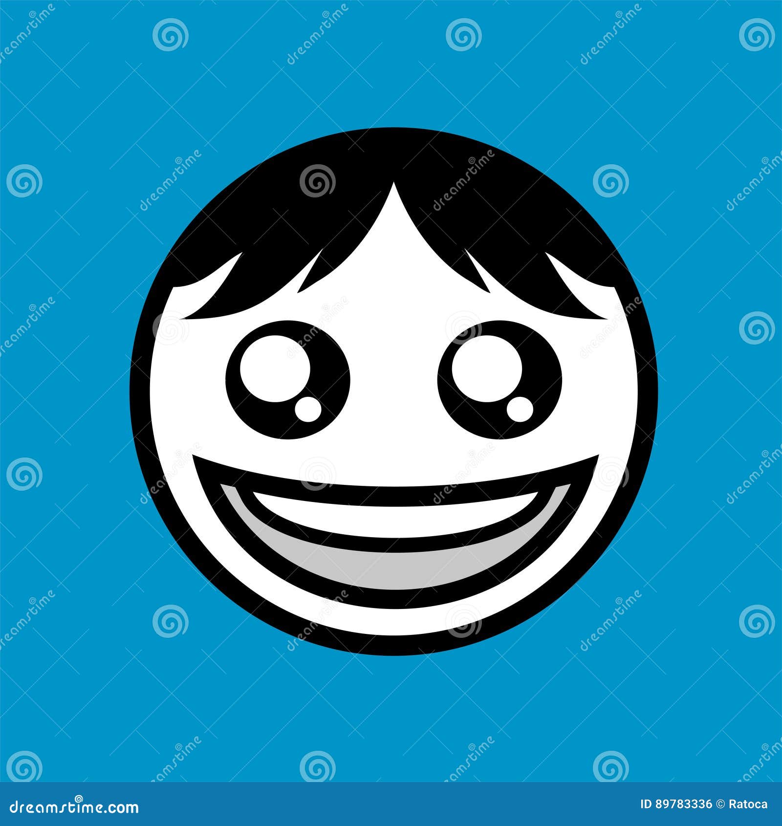 Funny happy face draw stock vector. Illustration of funny - 89783336