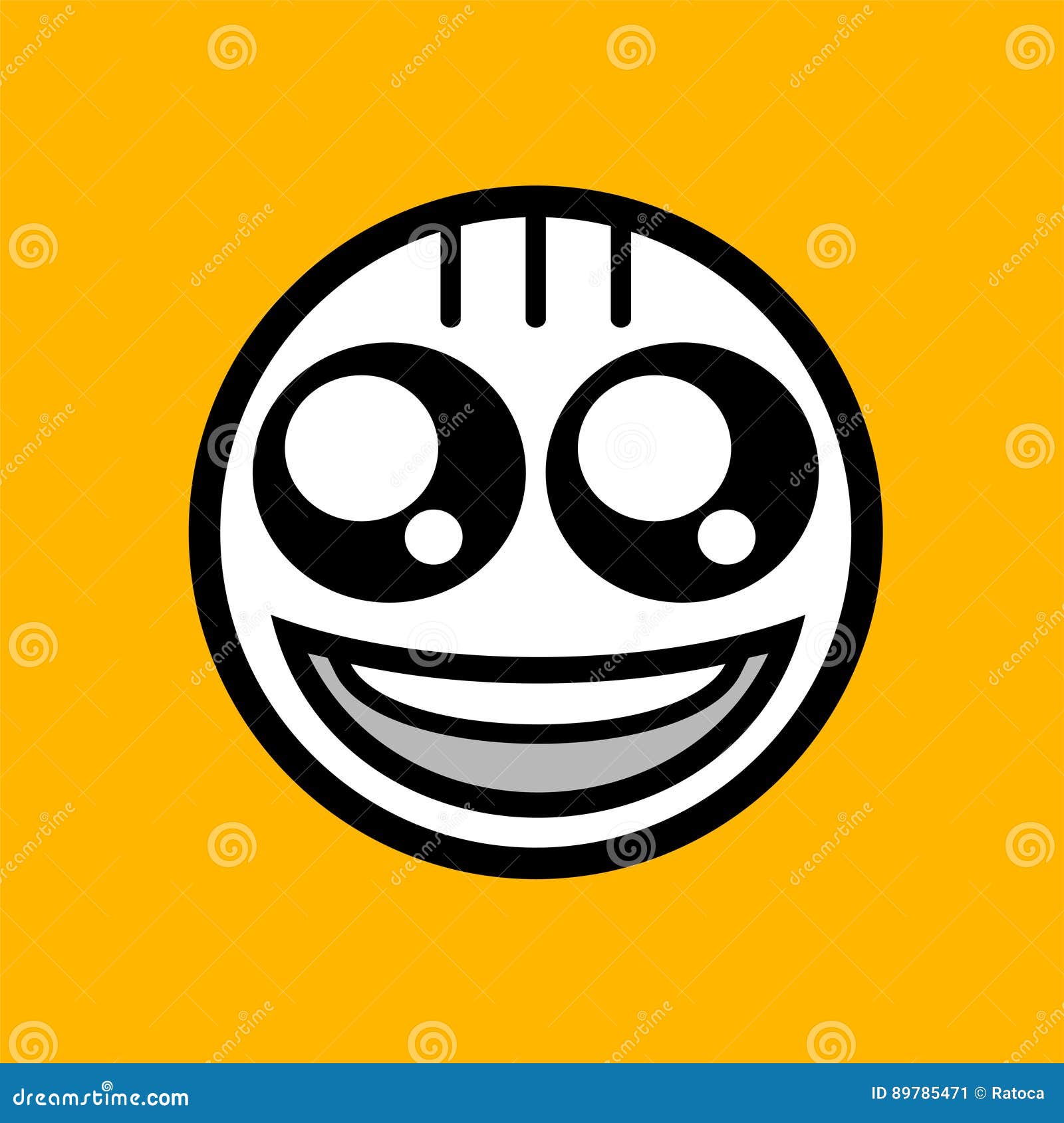 Funny happy face draw stock vector. Illustration of face - 89785471