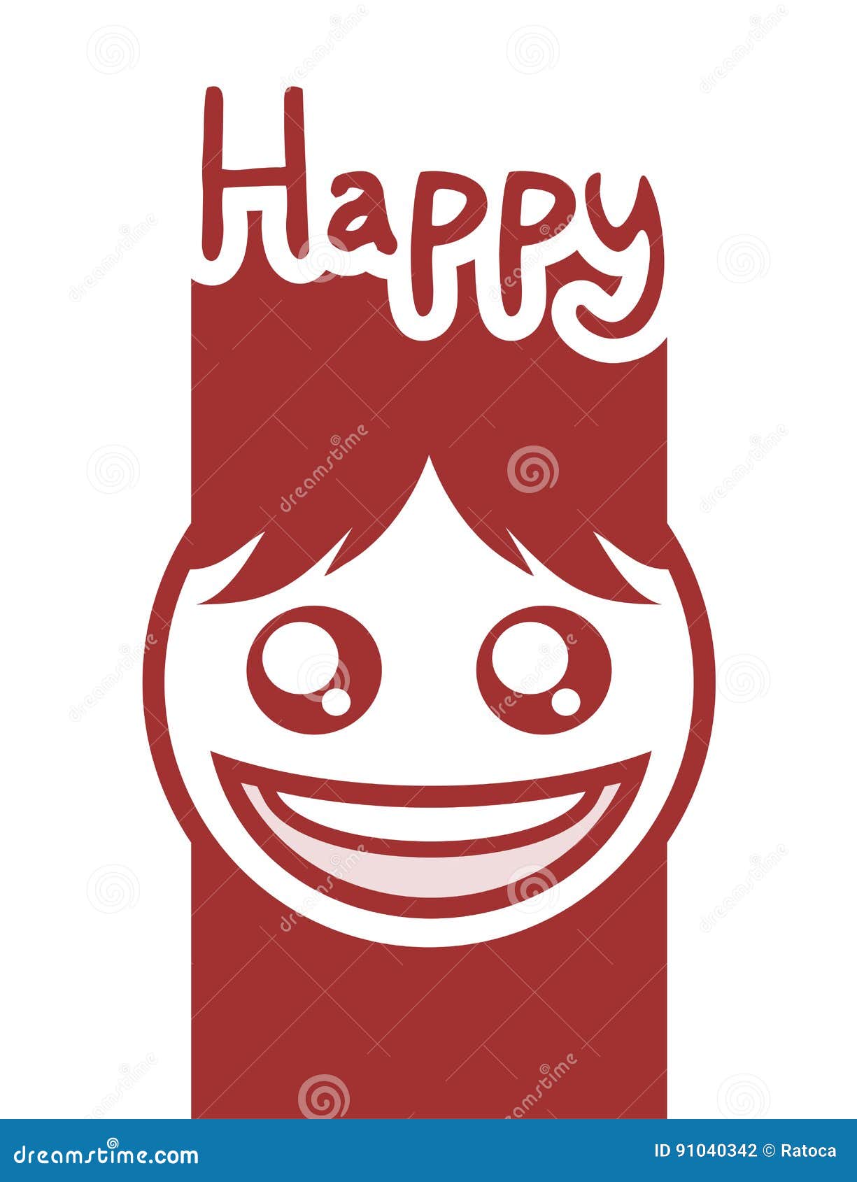 Funny happy face draw stock vector. Illustration of face - 91040342