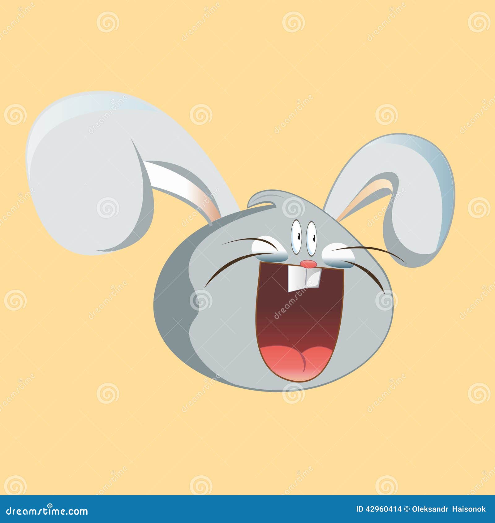 Funny Hare Head Screaming. Cartoon Vector Design Stock Vector ...