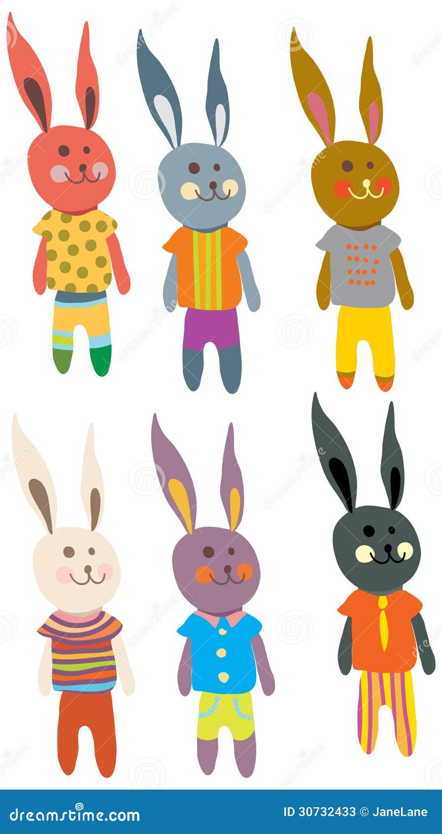 Funny Hare set stock illustration. Illustration of infants - 30732433