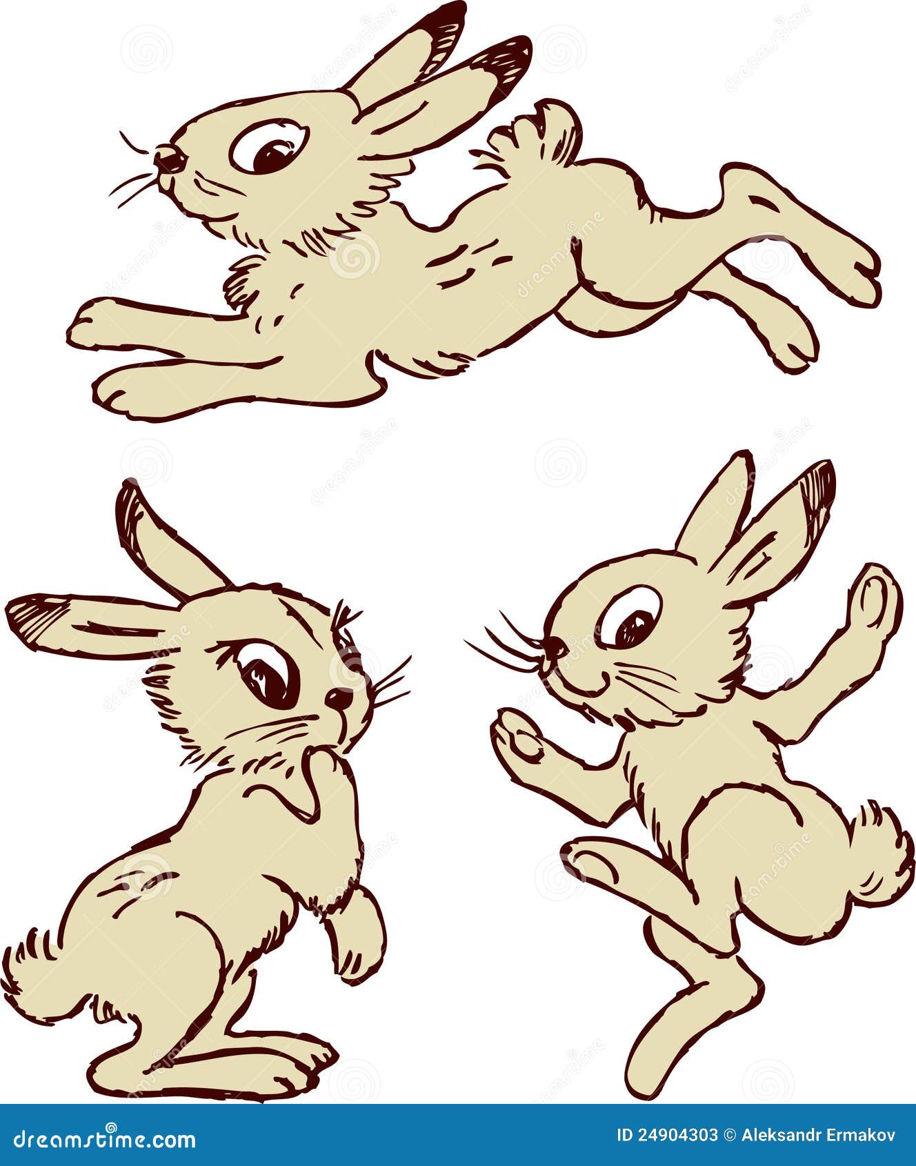 Funny hares stock vector. Illustration of ears, cheerful - 24904303