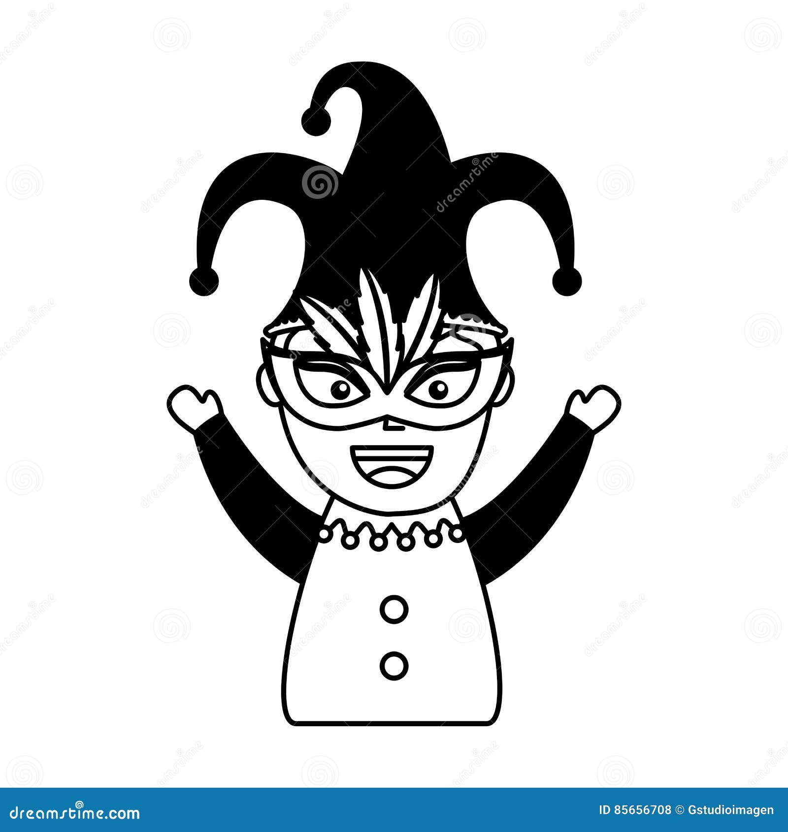 Funny Harlequin Avatar Character Stock Vector - Illustration of happy ...