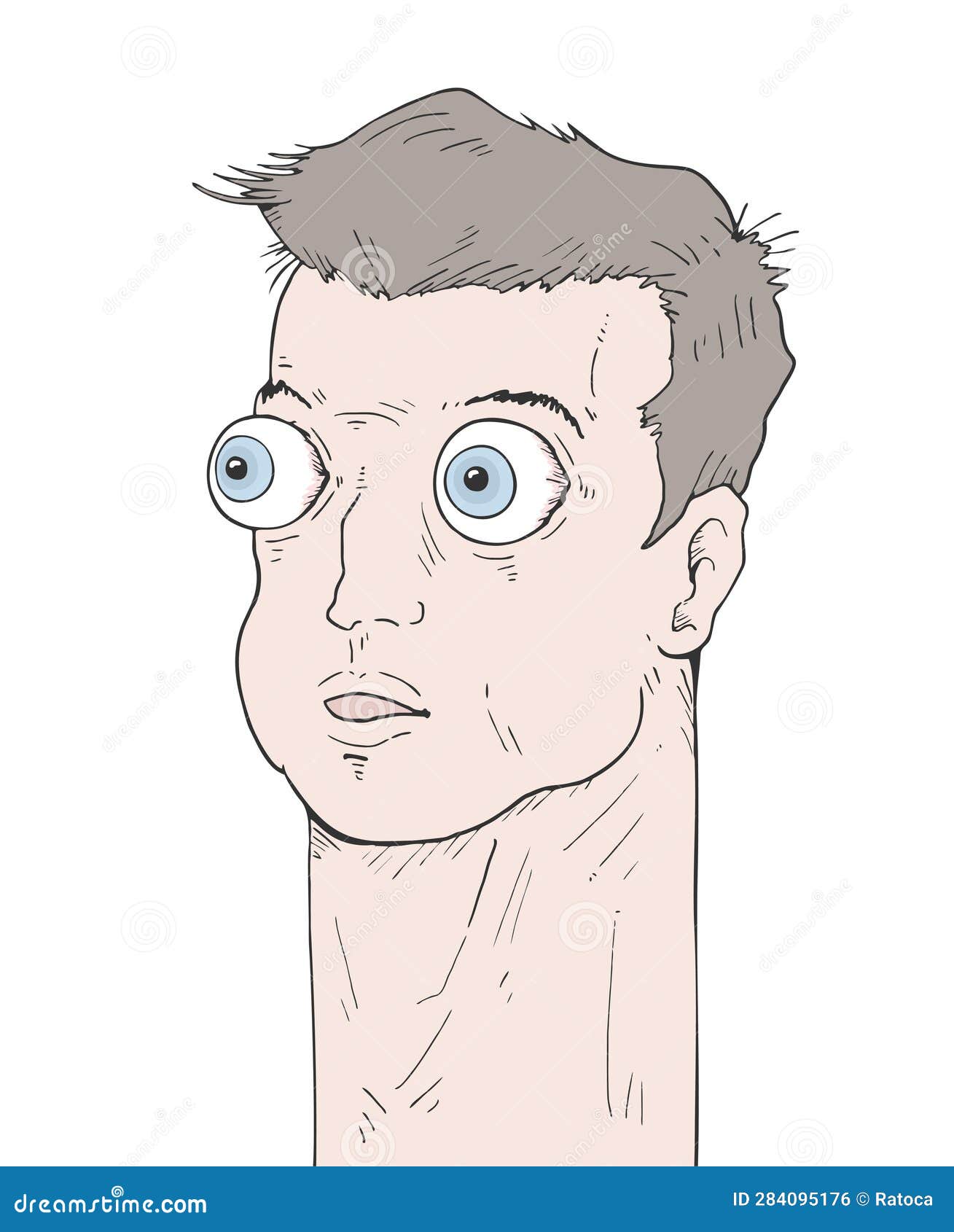Funny head with big neck stock vector. Illustration of comic - 284095176