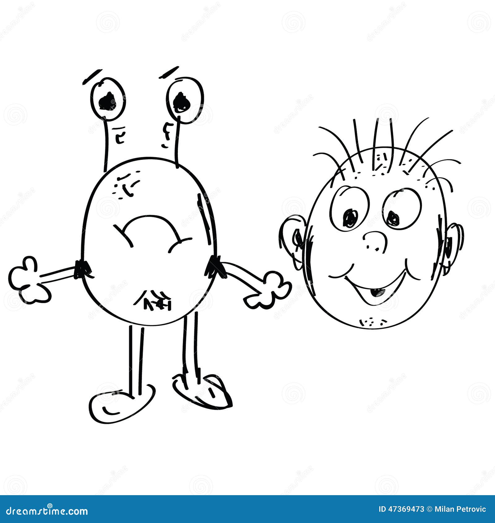 Funny Head Cartoon Art Illustration Stock Vector - Illustration of head ...