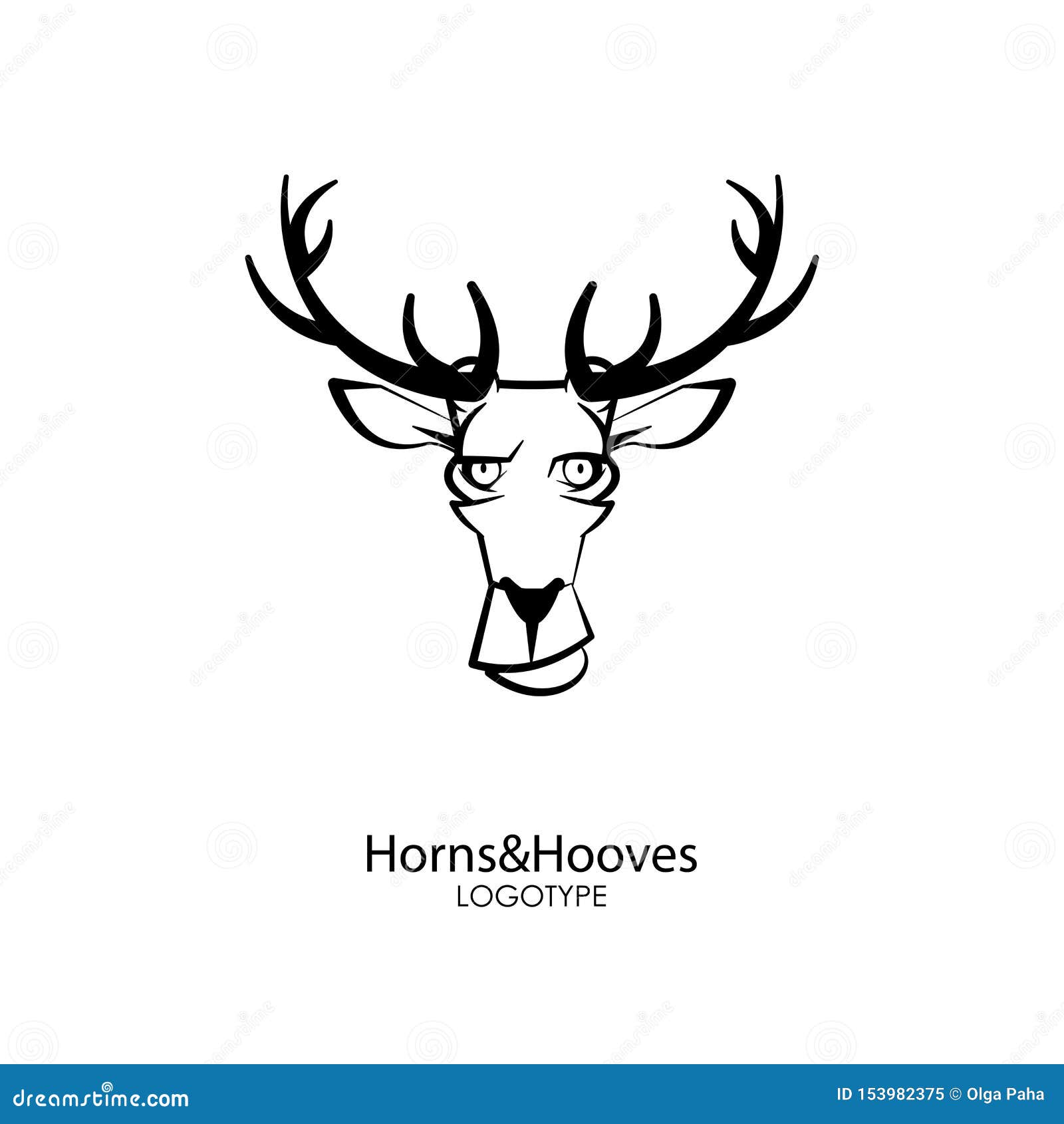 Funny head wild deer stock vector. Illustration of cool - 153982375