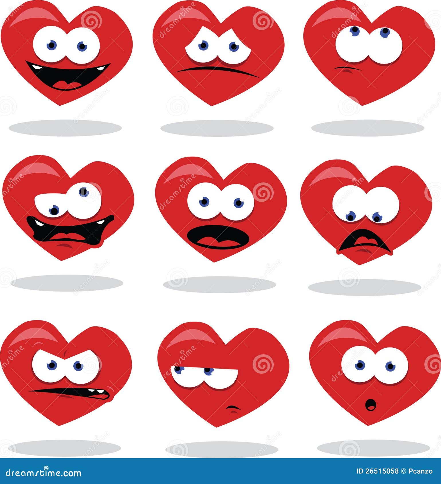 Funny Heart stock vector. Illustration of cute, concentration - 26515058