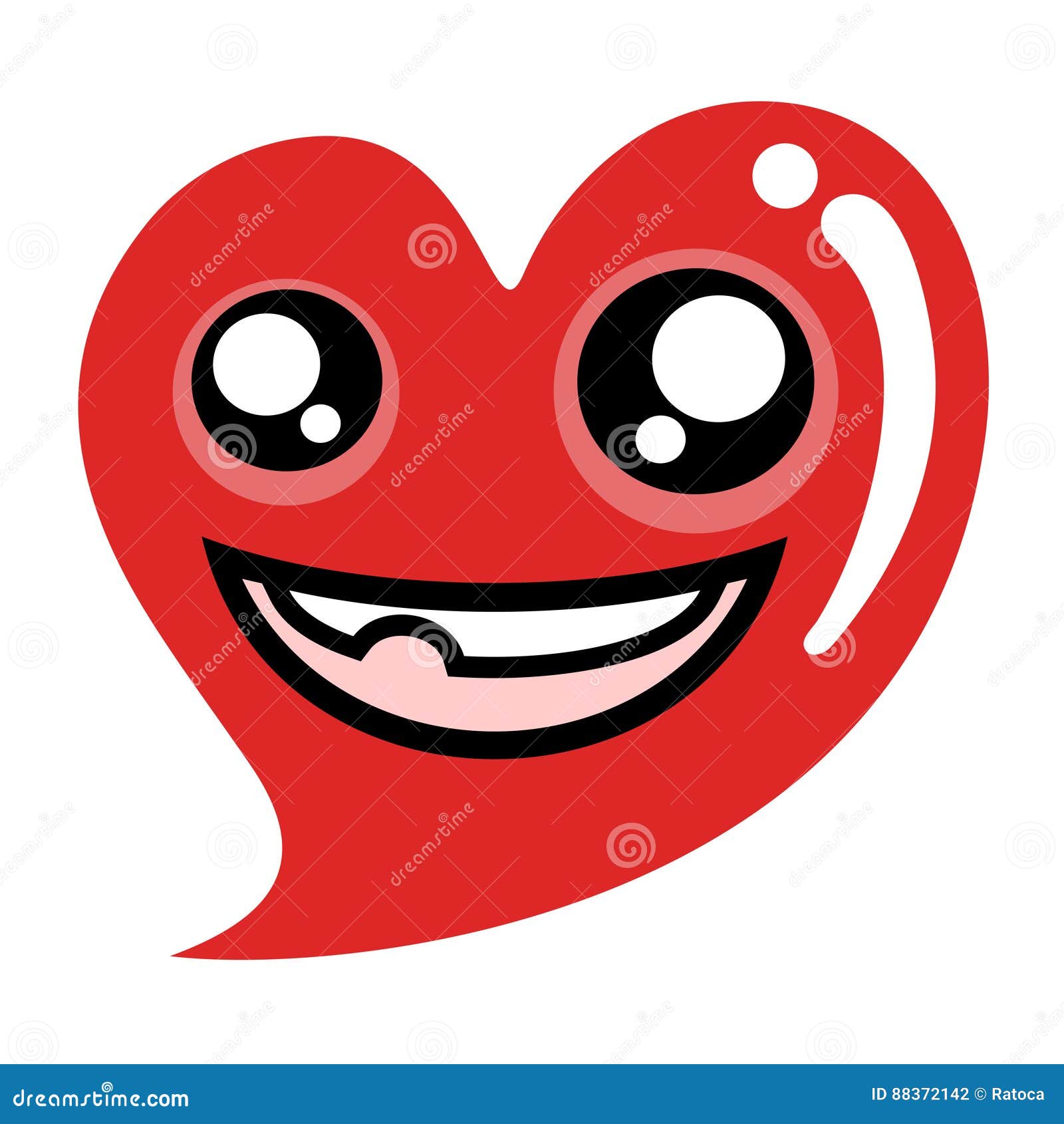 Funny heart icon stock vector. Illustration of eyes, icon - 88372142