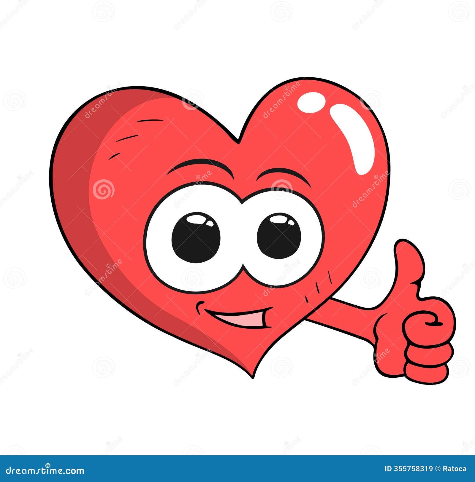 Funny heart illustration stock vector. Illustration of doodle - 355758319