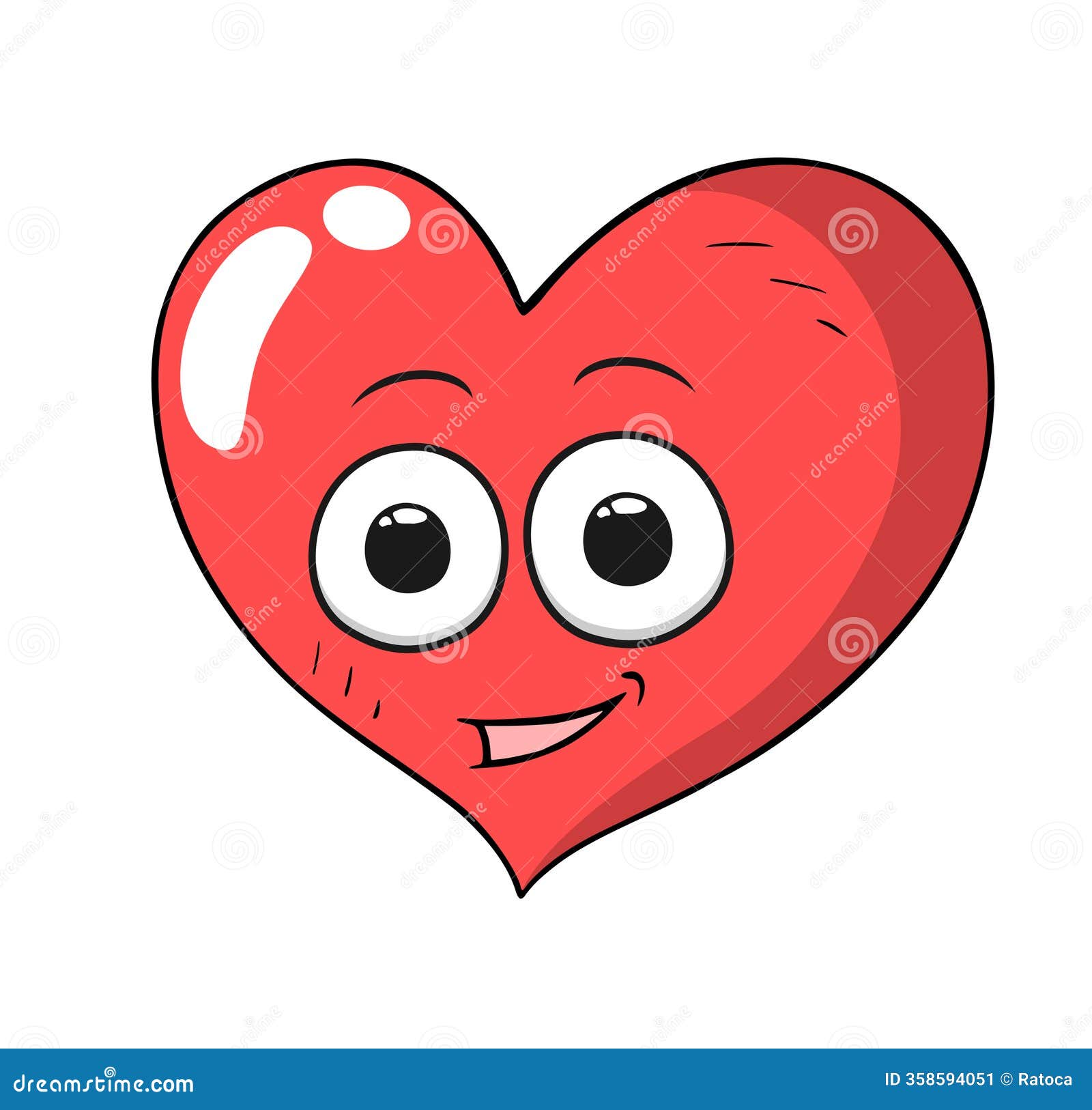 Funny heart illustration stock vector. Illustration of cute - 358594051