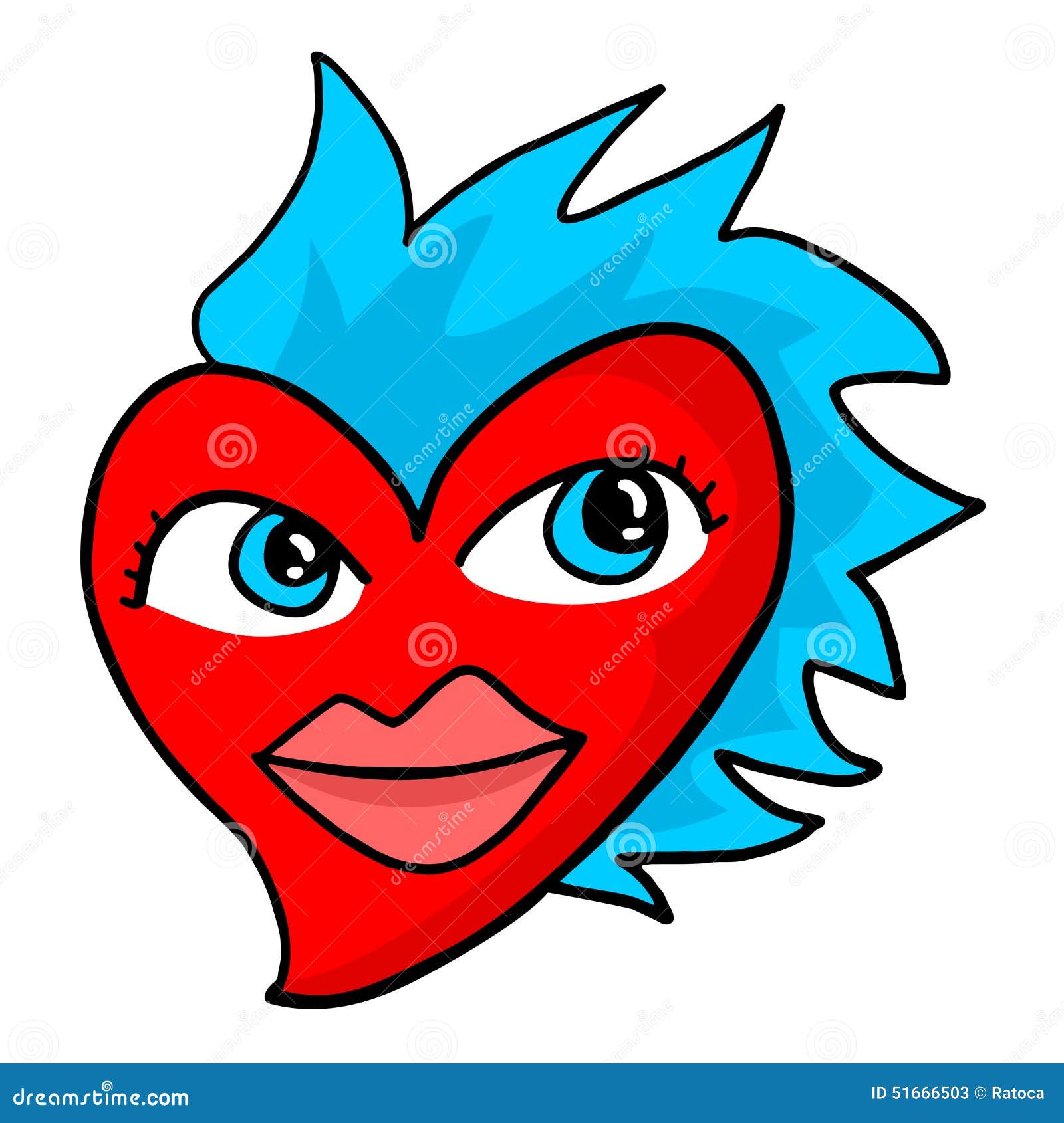 Funny heart love stock vector. Illustration of announcement - 51666503