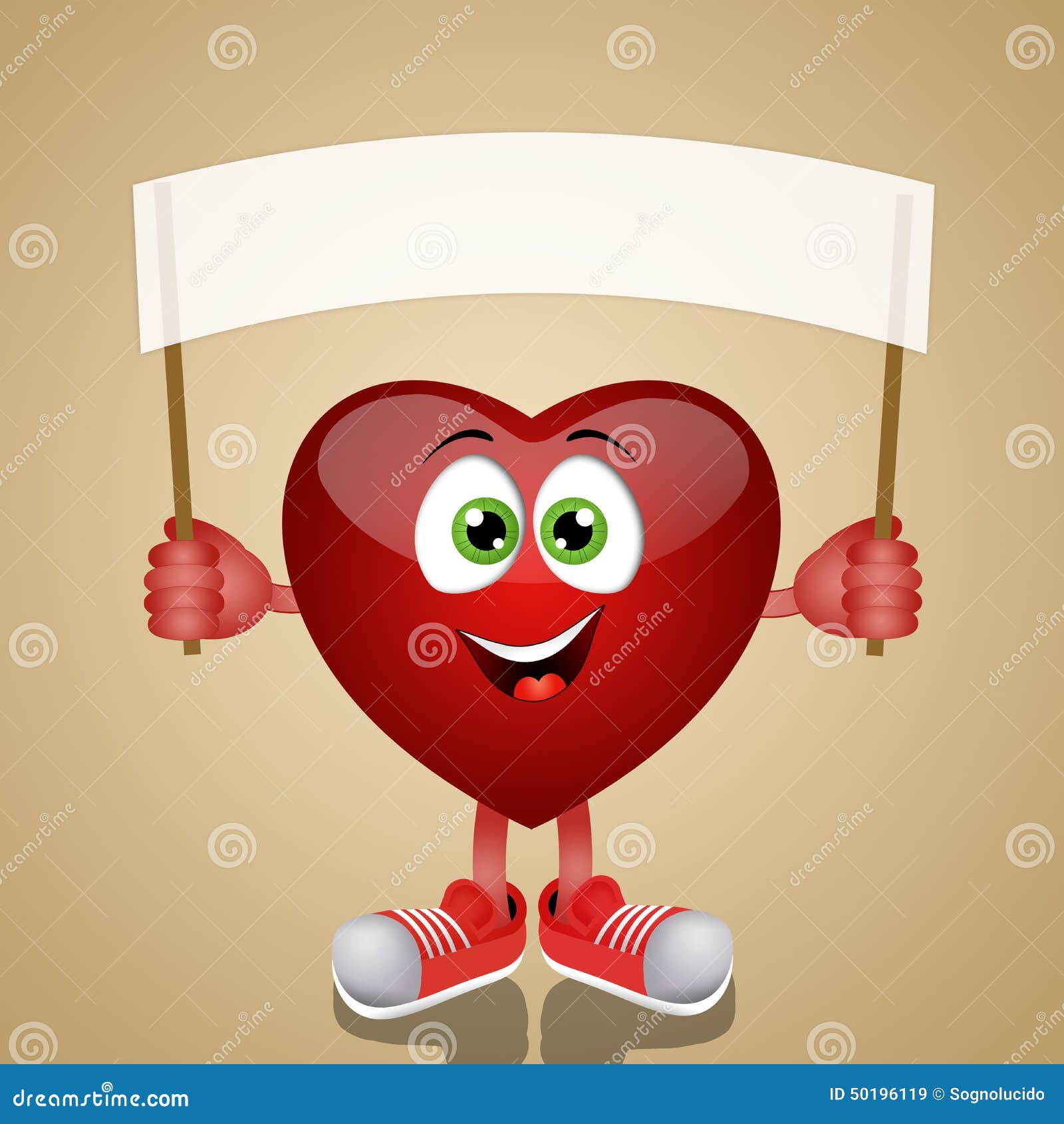 Funny heart with message stock illustration. Illustration of feelings ...