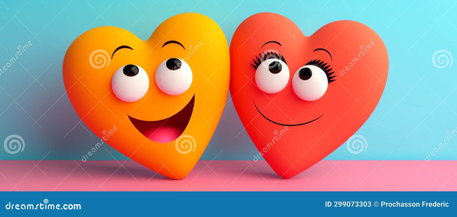 Funny hearts, AI generated stock illustration. Illustration of ...