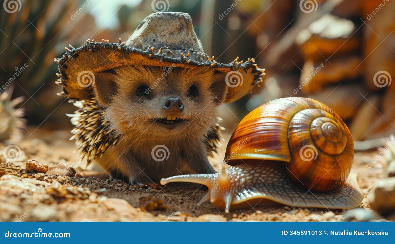 Funny Hedgehog Wearing a Ten-gallon Hat Stock Illustration ...