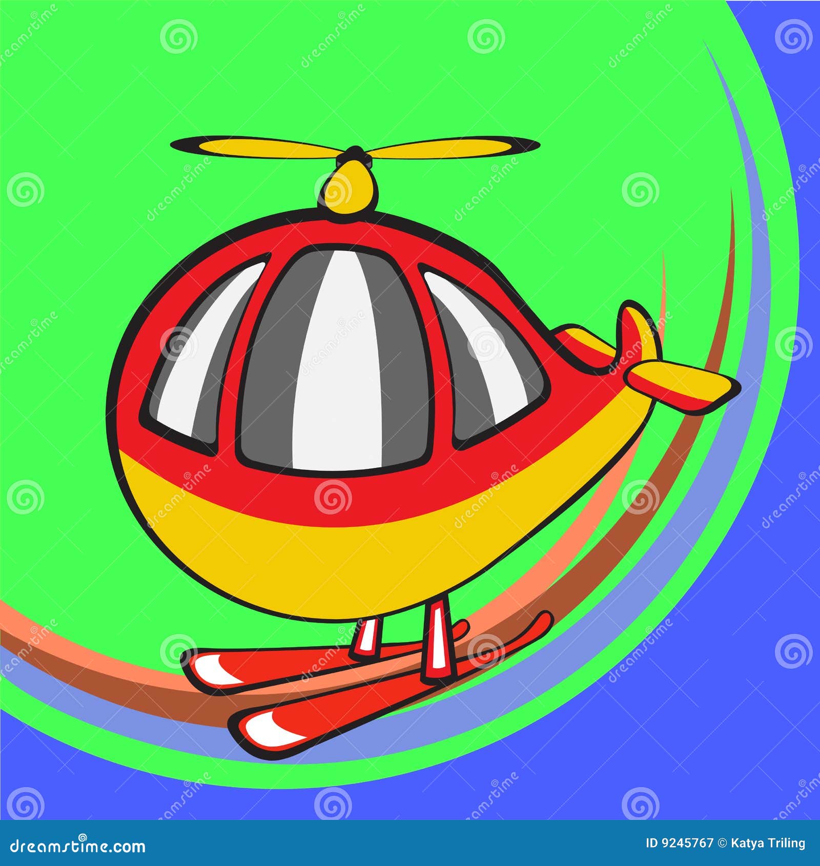 Funny Helicopter Cartoon Vector With Little Pilot | CartoonDealer.com ...