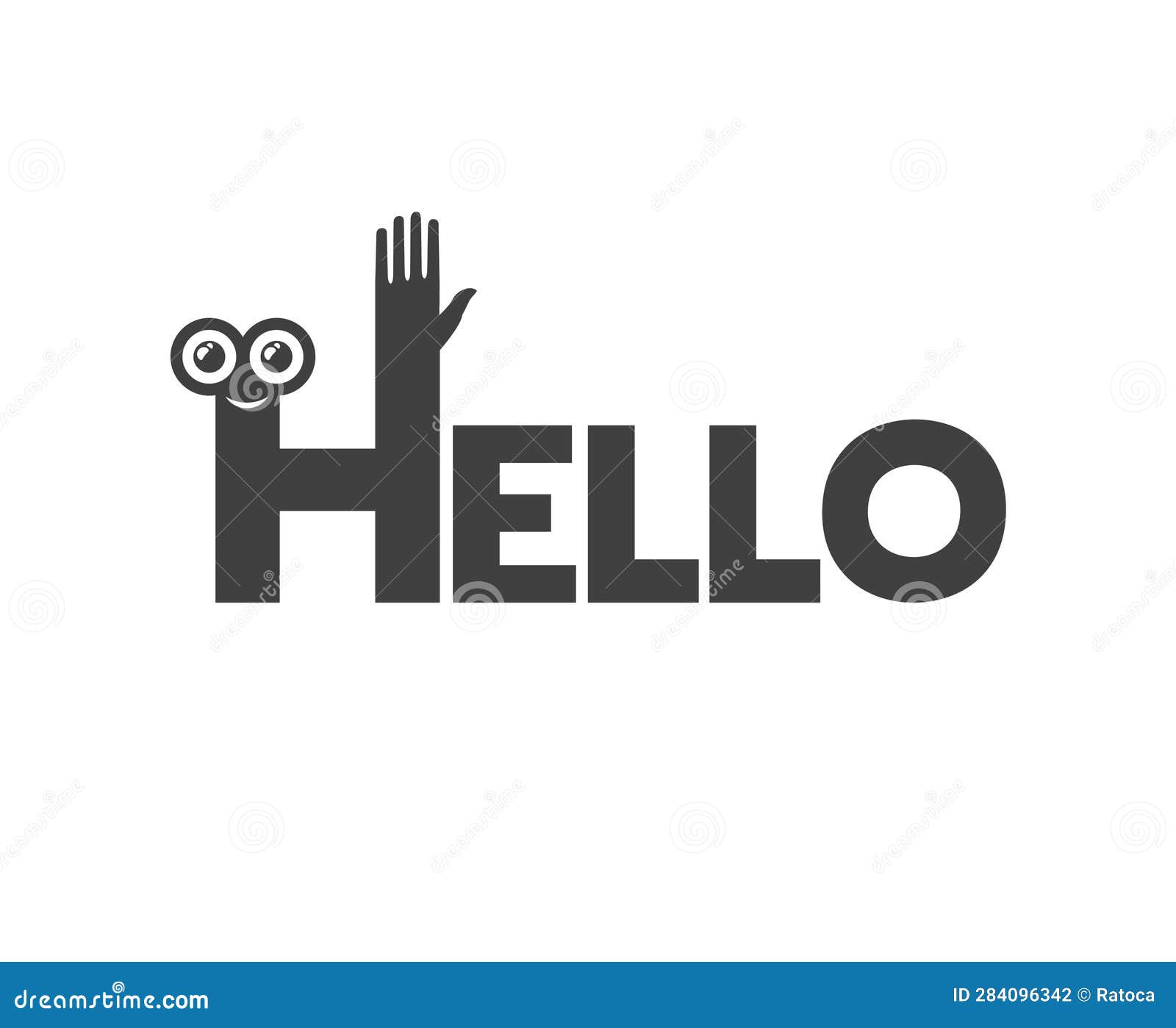 Funny hello message stock vector. Illustration of design - 284096342