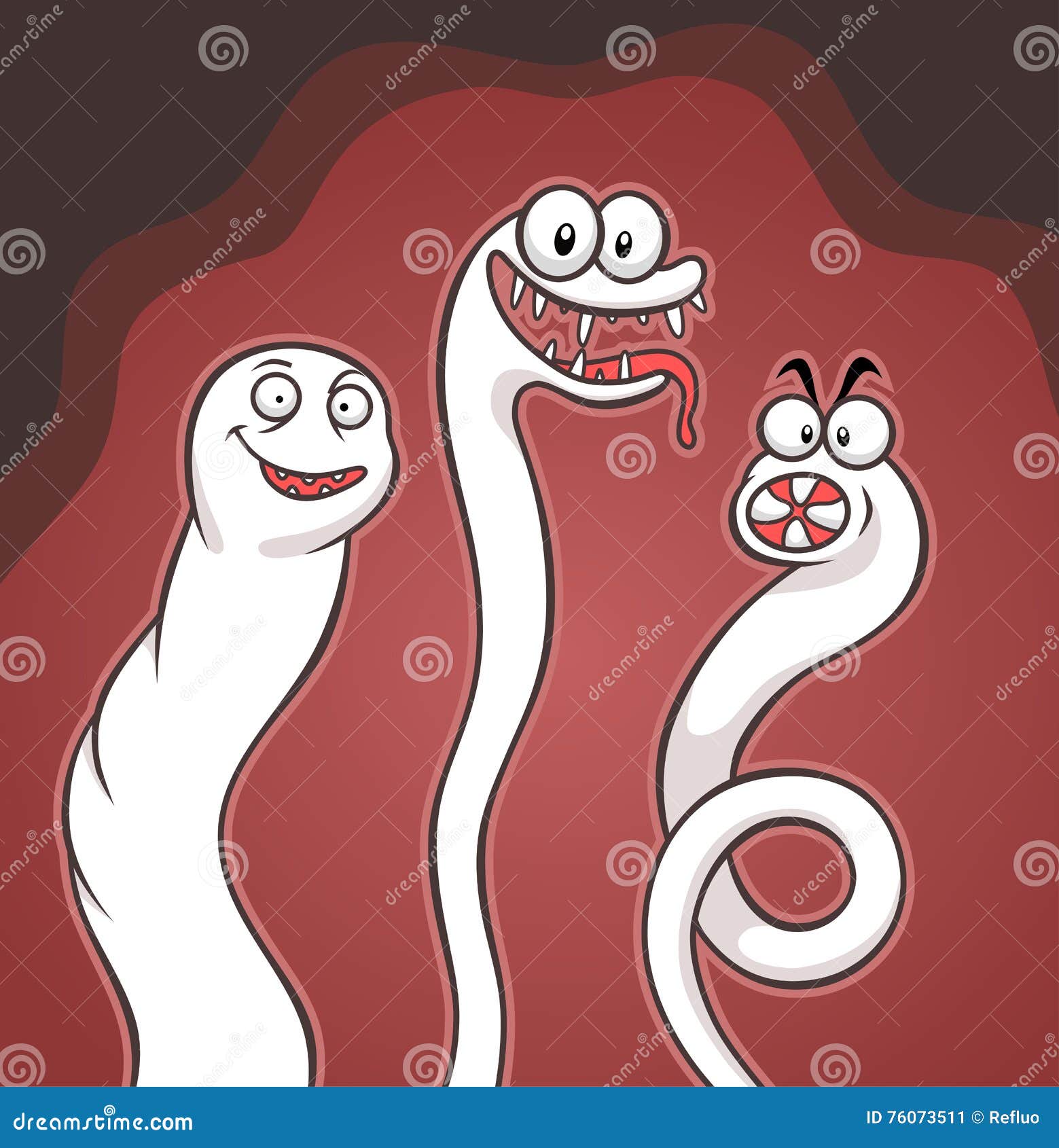 Funny helminthes stock vector. Illustration of funny - 76073511