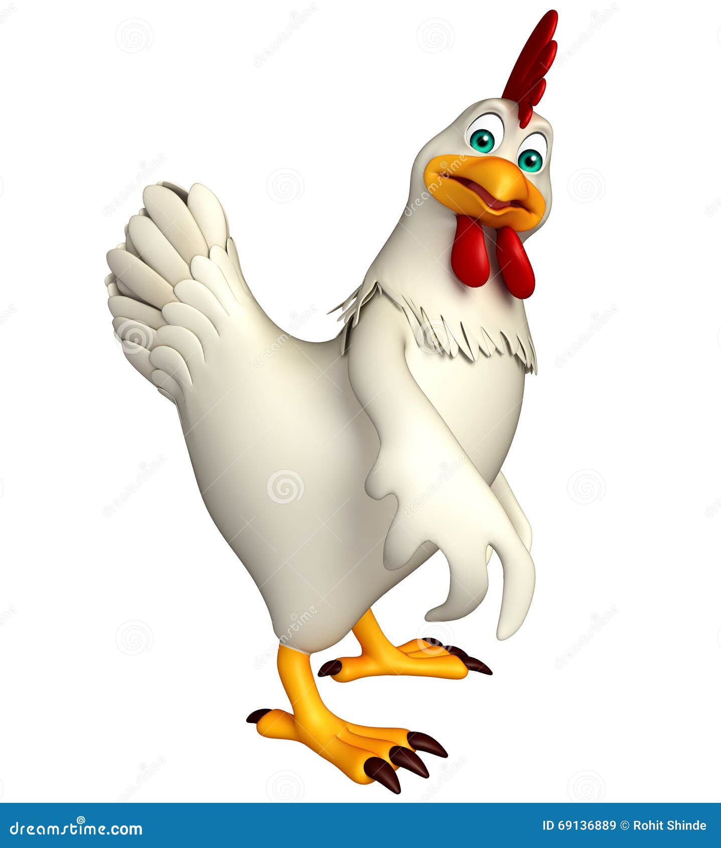Funny Hen Cartoon Character Stock Illustration - Illustration of bird ...