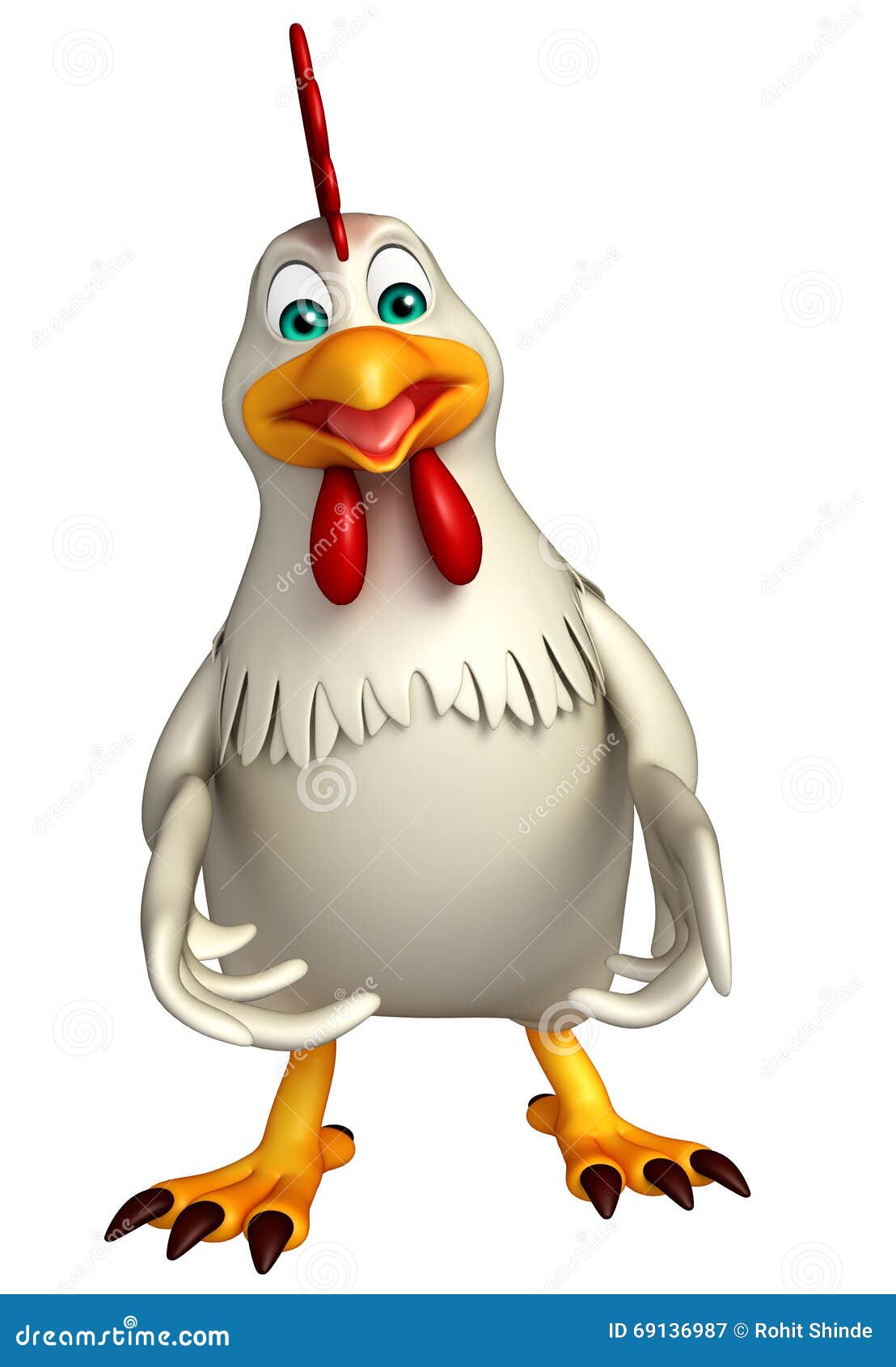 Funny Hen Cartoon Character Stock Illustration - Illustration of animal ...