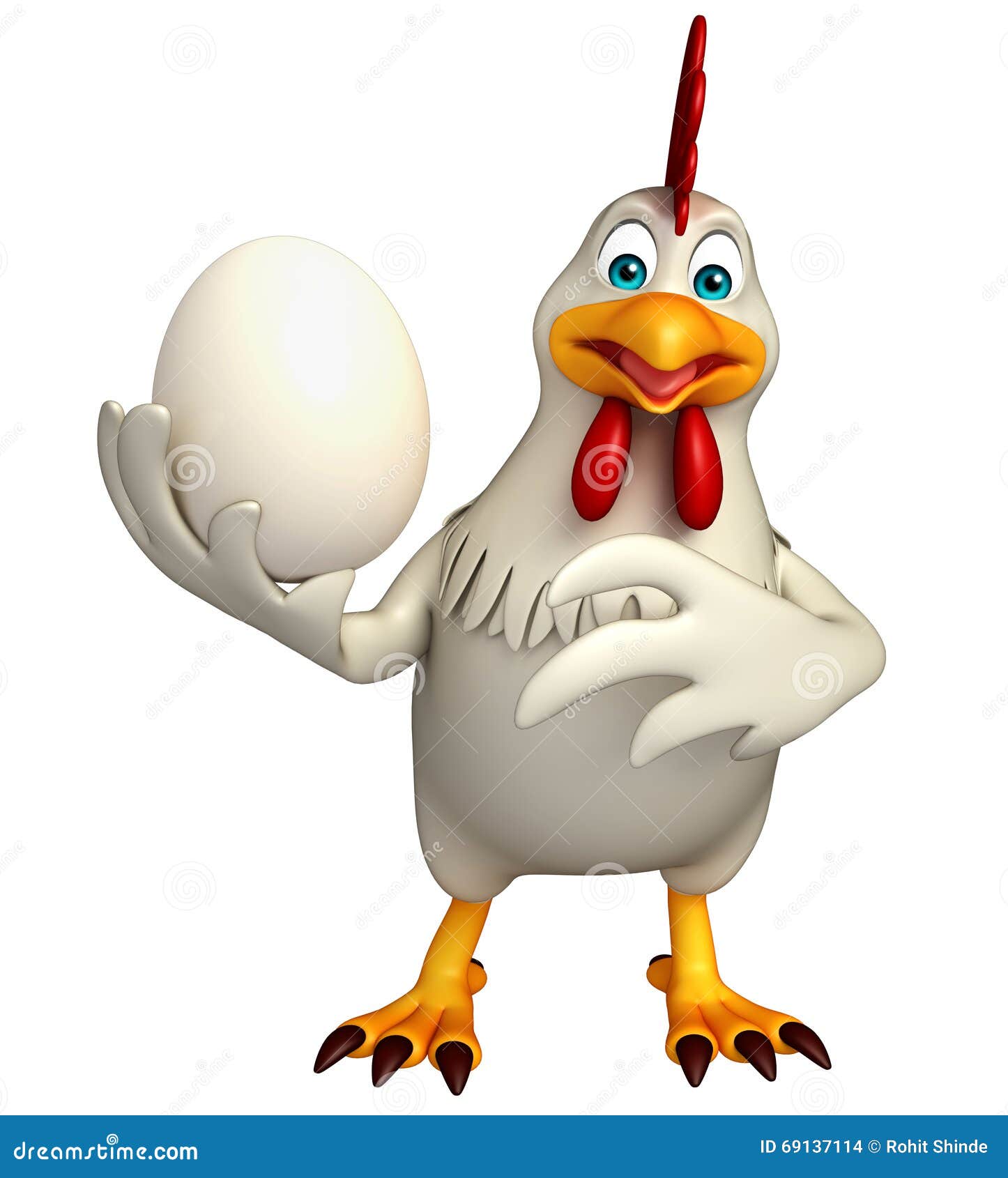 Funny Hen Cartoon Character Stock Illustration - Illustration of bird ...