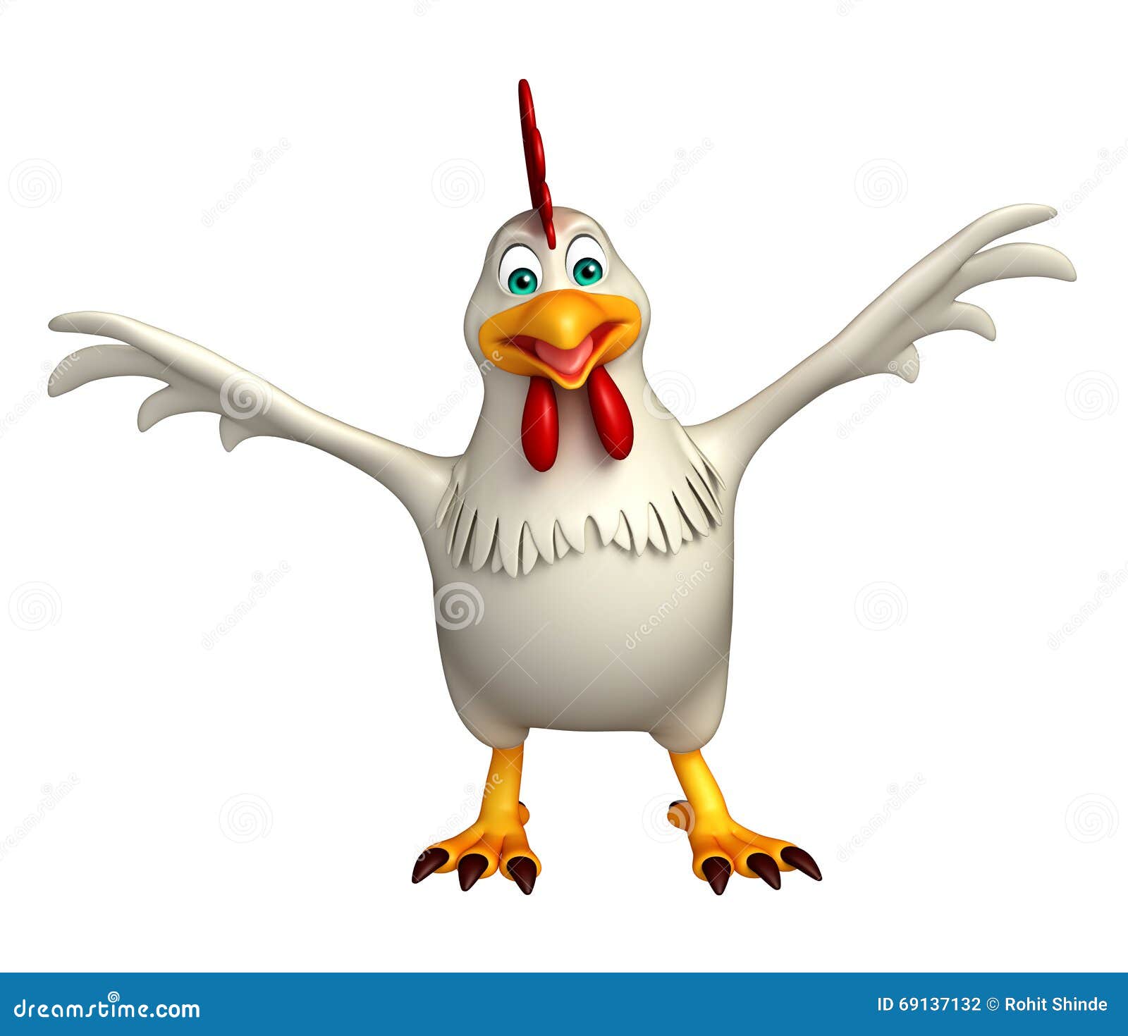 Funny Hen Cartoon Character Stock Illustration - Illustration of toon ...