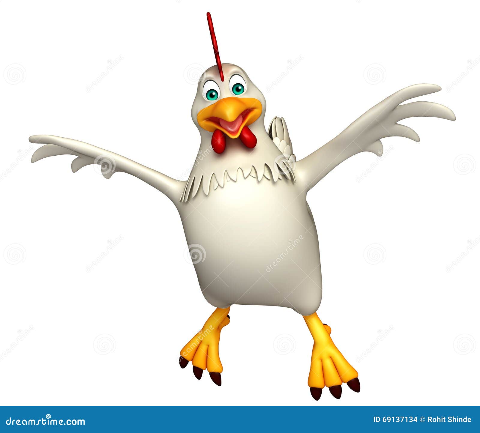 Funny Hen Cartoon Character Stock Illustration - Illustration of poltry ...
