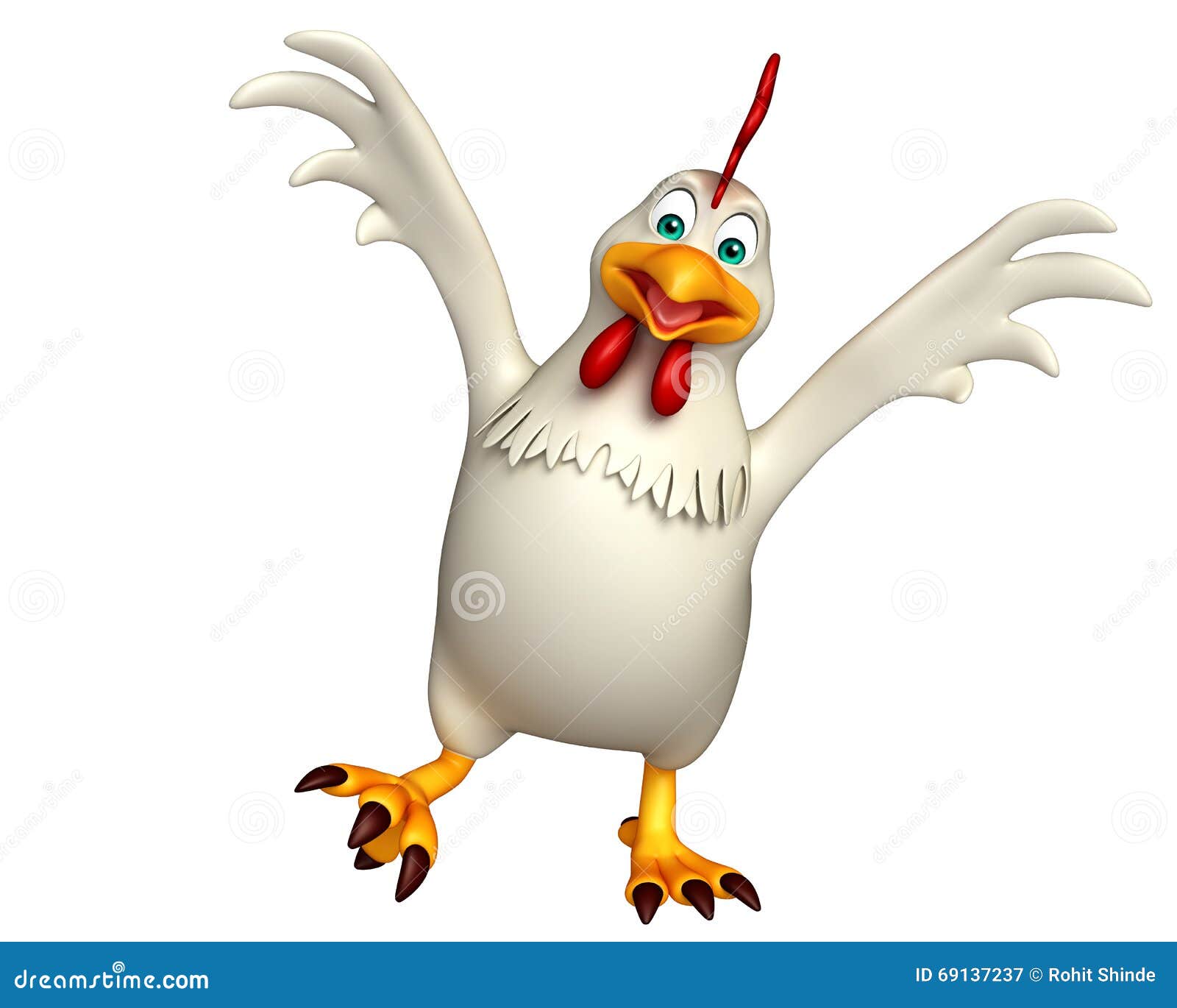 Funny Hen Cartoon Character Stock Illustration - Illustration of farm ...